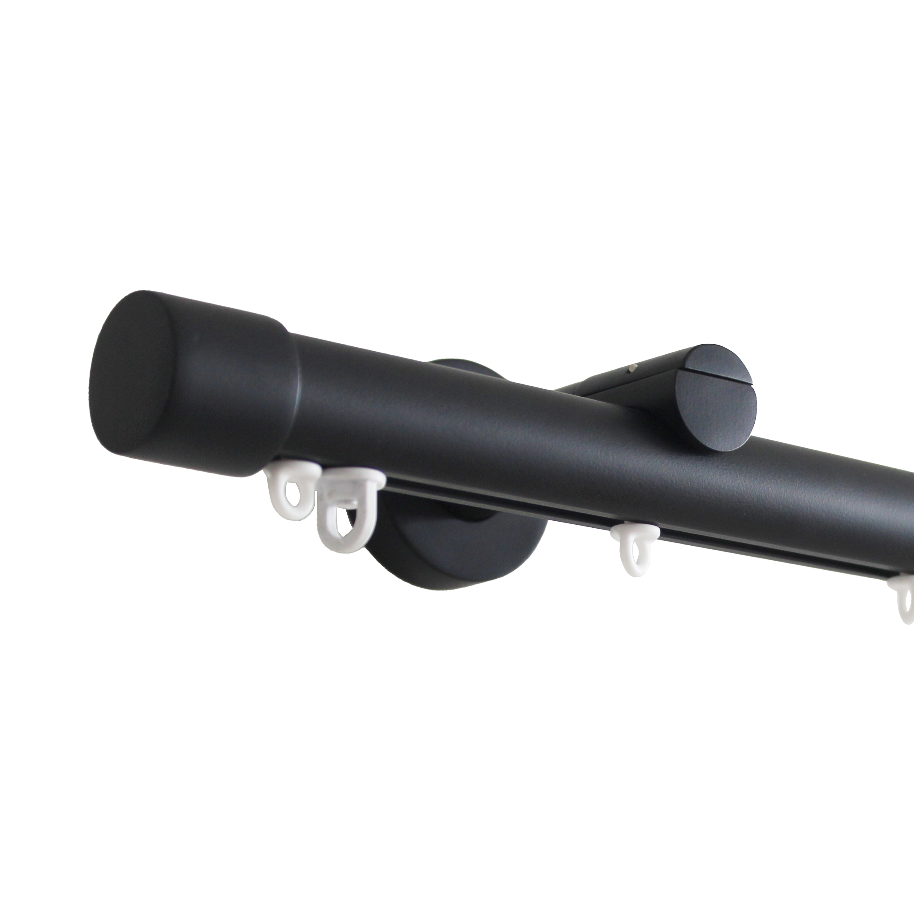 Set riel de cortina a pared de aluminio negro mate burny INSPIRE 250 cm ...