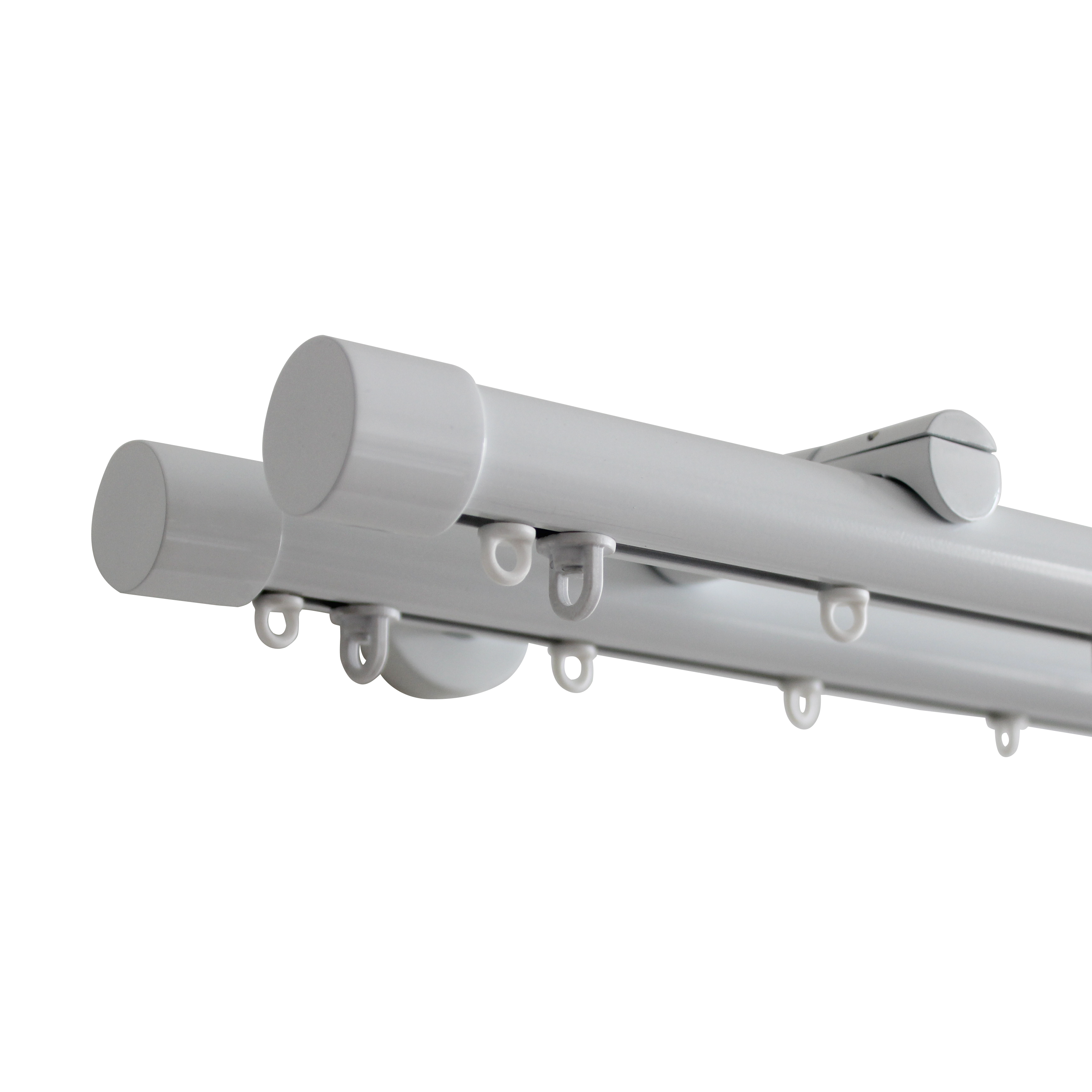 Set riel doble de cortina a pared de aluminio blanco Burny INSPIRE 250 ...