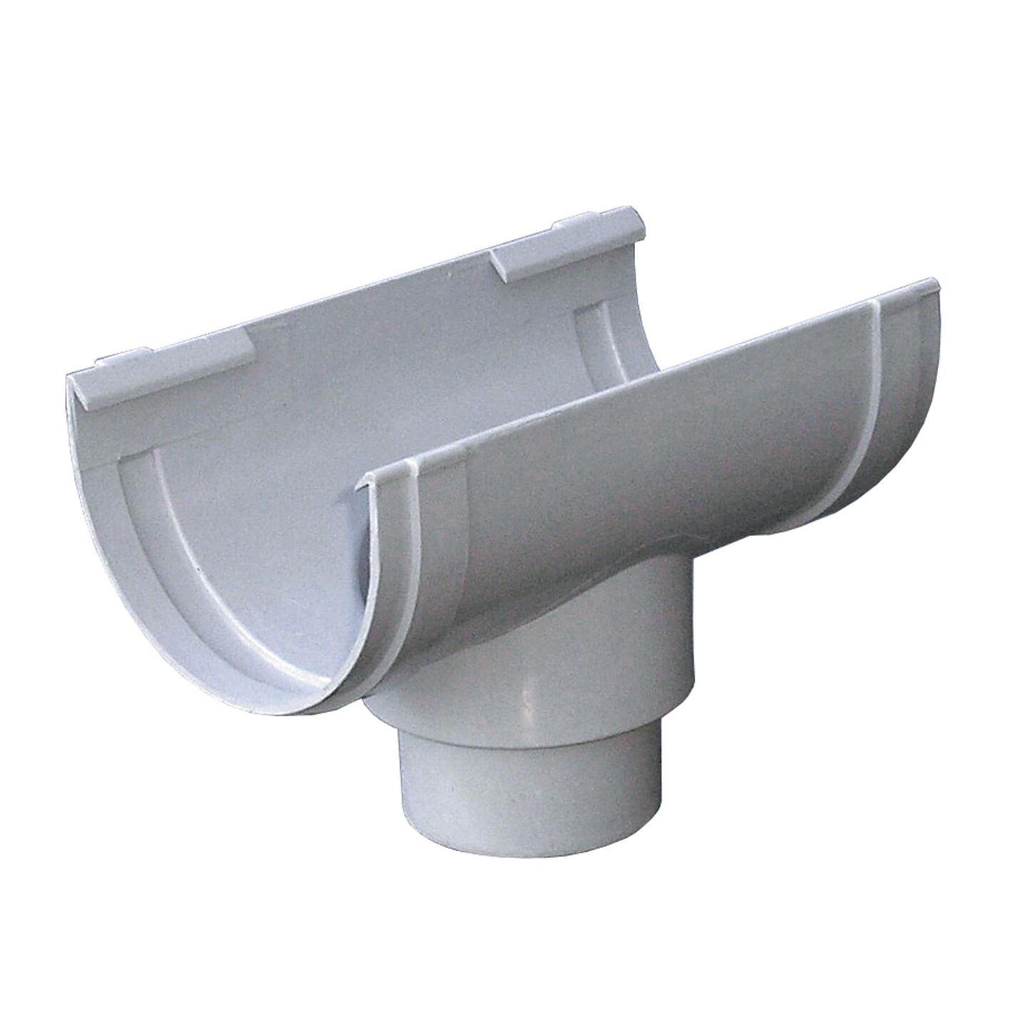 Giunto di gronda con scarico grigio in pvc L 100 mm | Leroy Merlin