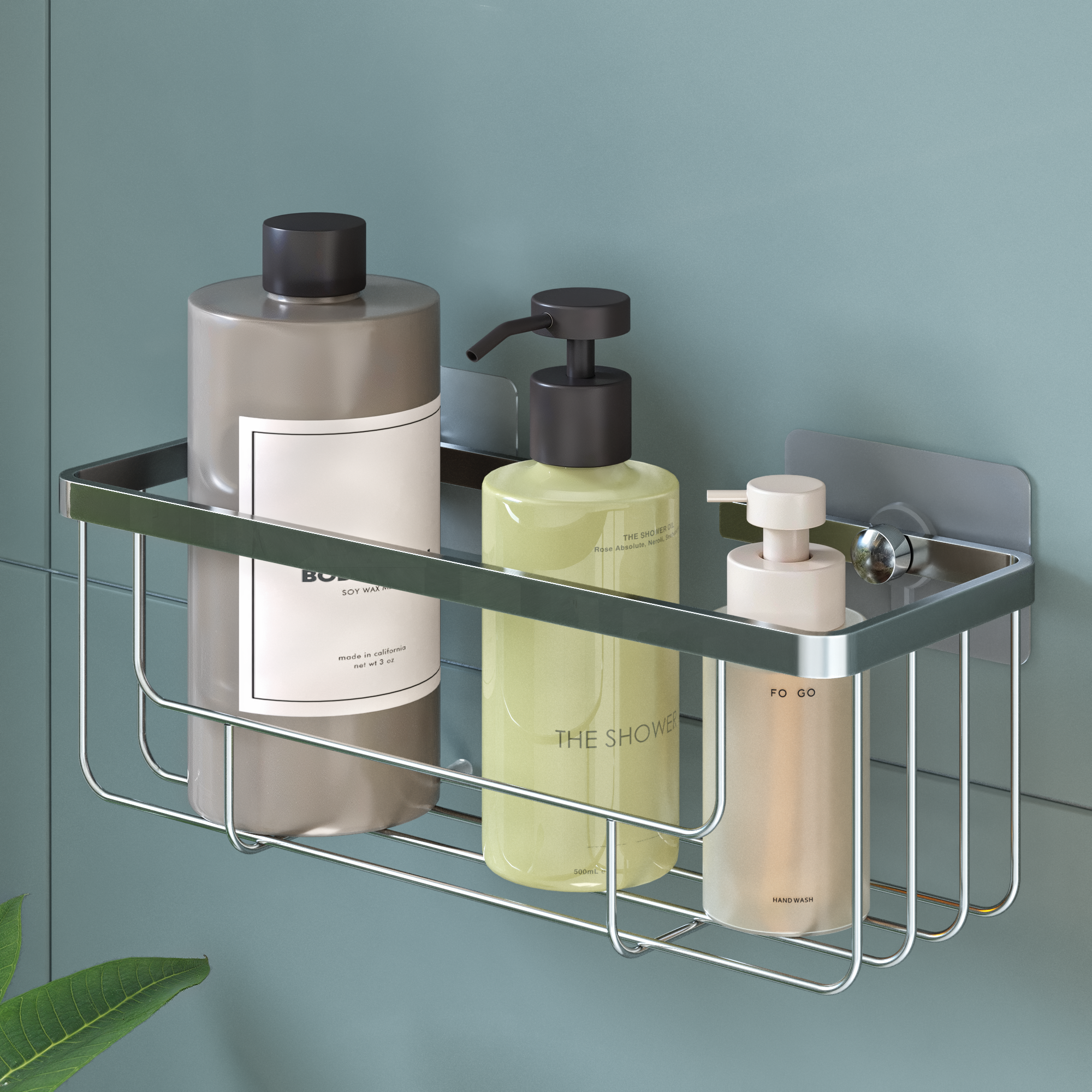 Etagère de douche chromé à visser ou à coller au mur essential SENSEA ...