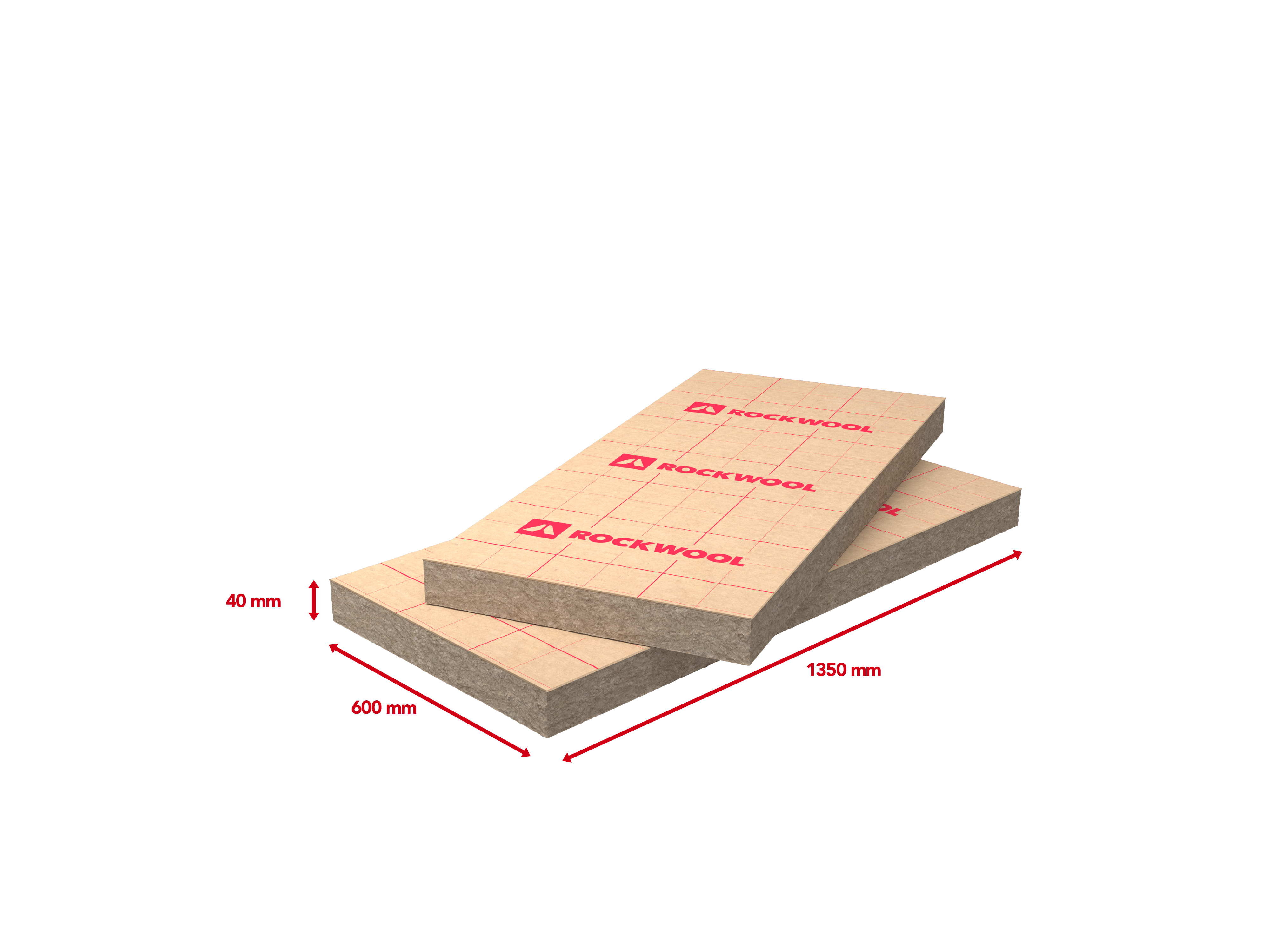 14 Panneaux de laine de roche ROCKWOOL Rockmur kraft, Ep.40mm, 1.35x0.6m | Leroy Merlin