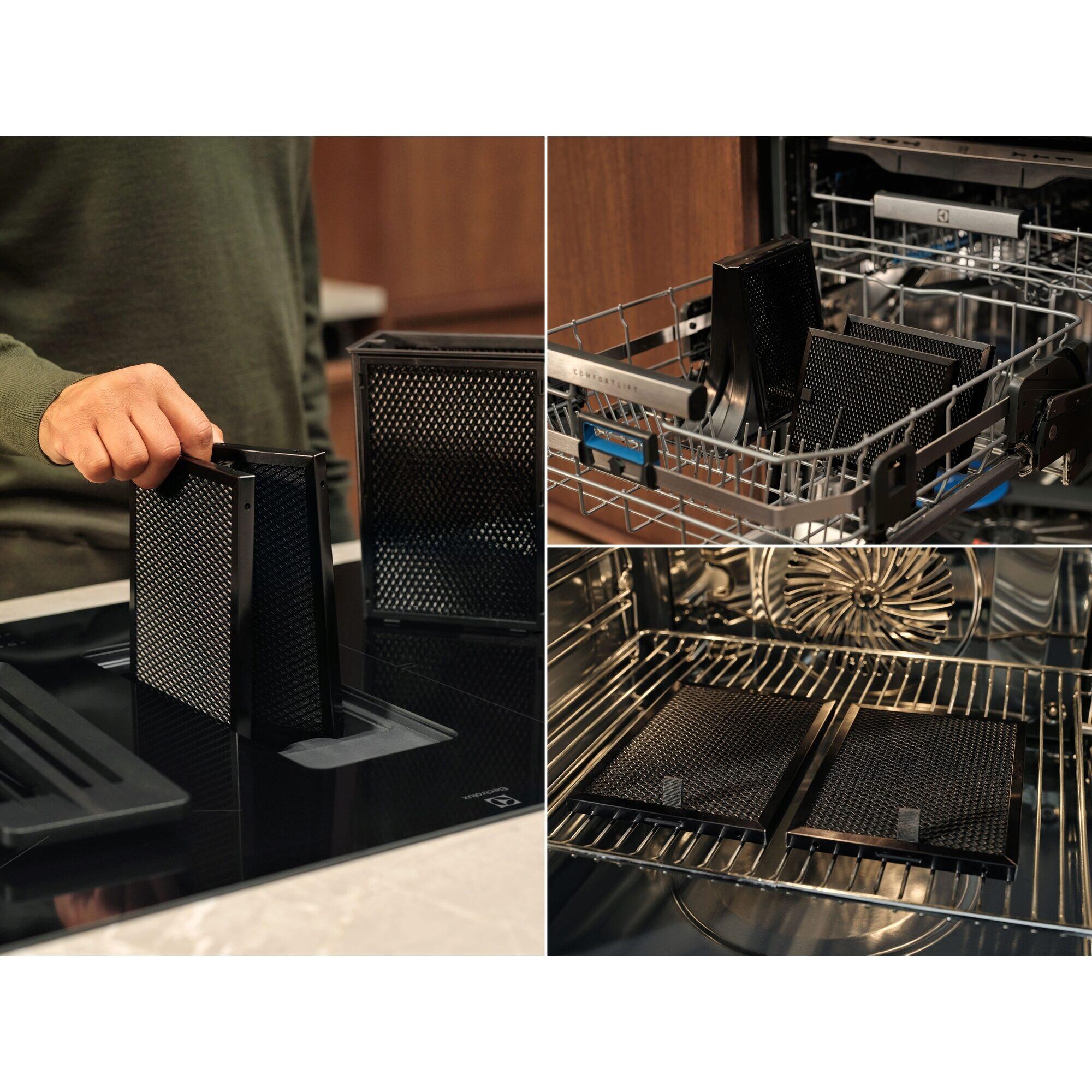 Plaque à induction aspirante 4 foyers ELECTROLUX KCC83443 Noir | Leroy ...