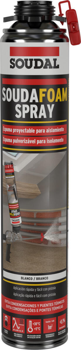ESPUMA DE POLIURETANO PROJETÁVEL PARA ISOLAMENTO SOUDAL 750 ML | Obramat