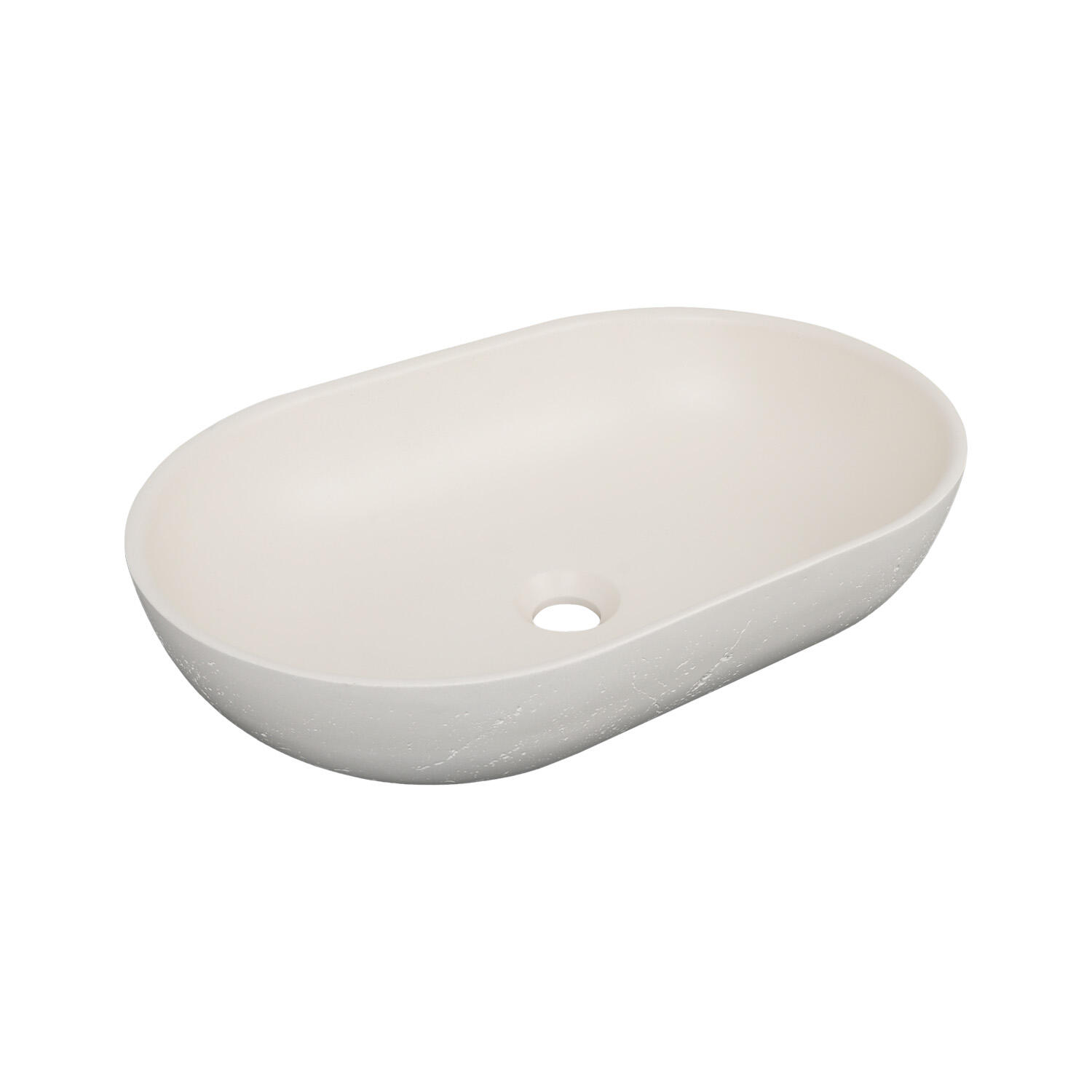 Vasque à poser béton ovale Eve l.53 x P.35 cm beige mat | Leroy Merlin