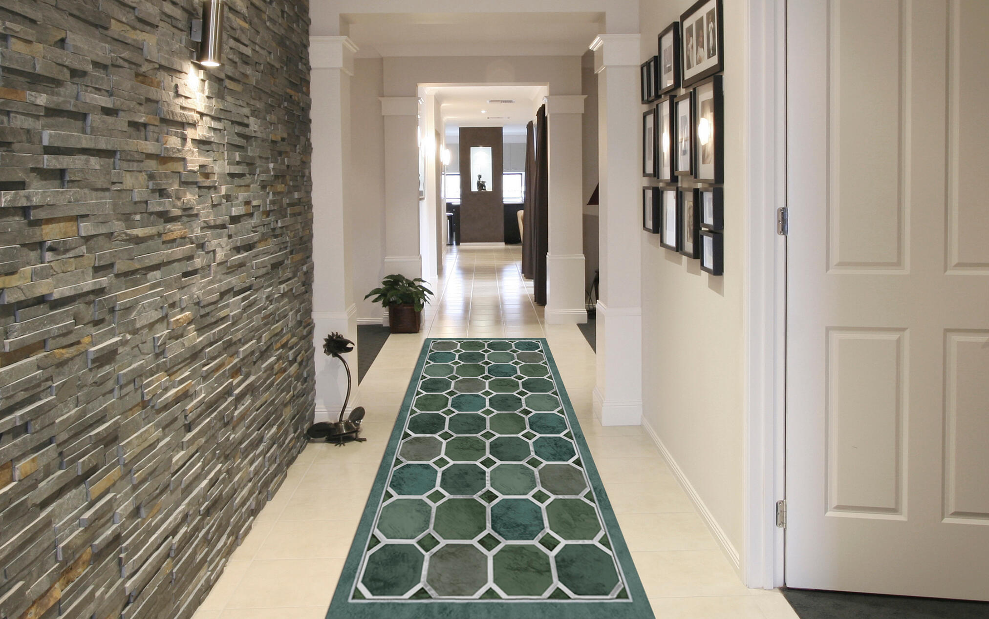 Alfombra de vinilo Octo verde 78x180 cm | Leroy Merlin