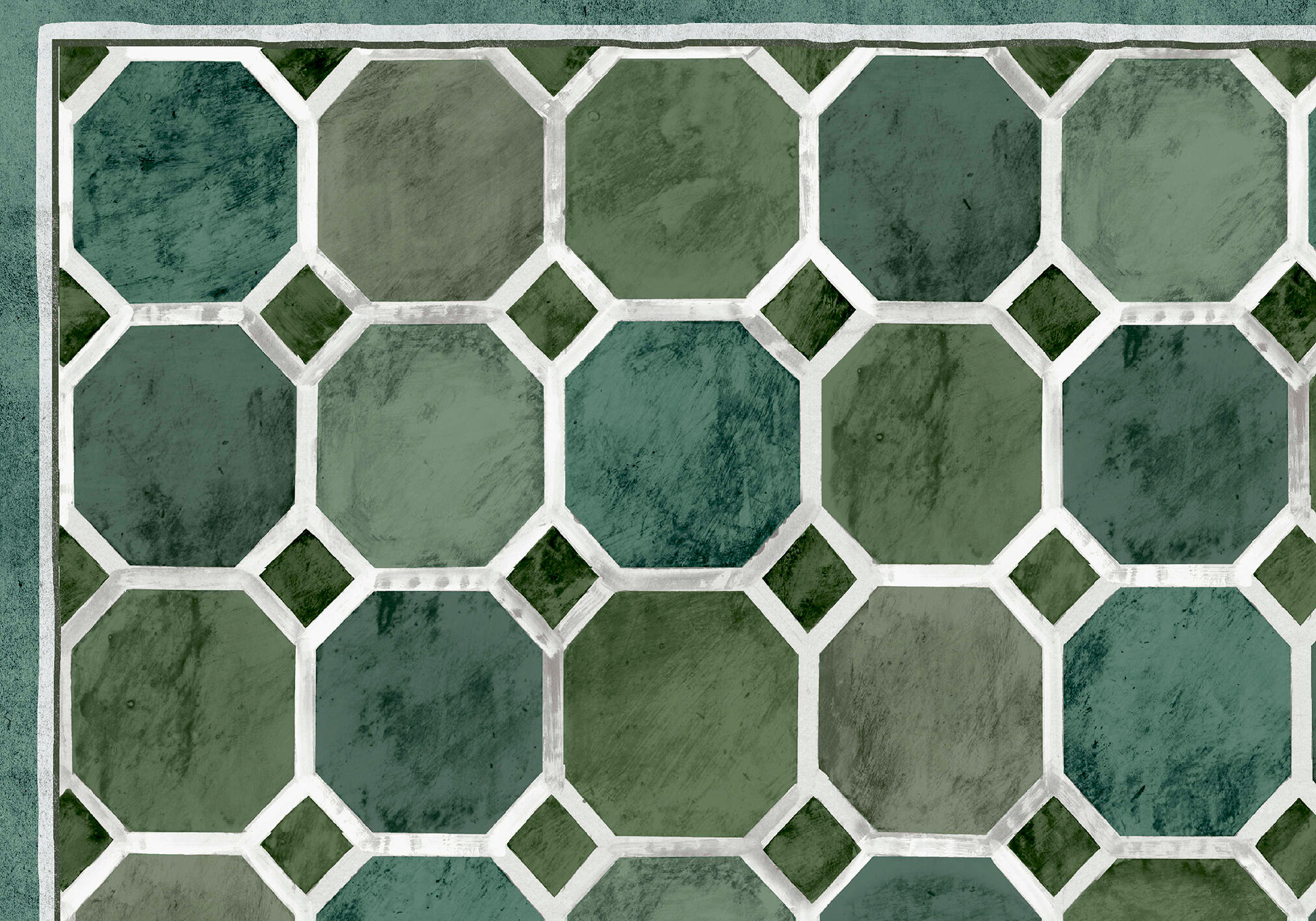 Alfombra de vinilo Octo verde 78x180 cm | Leroy Merlin