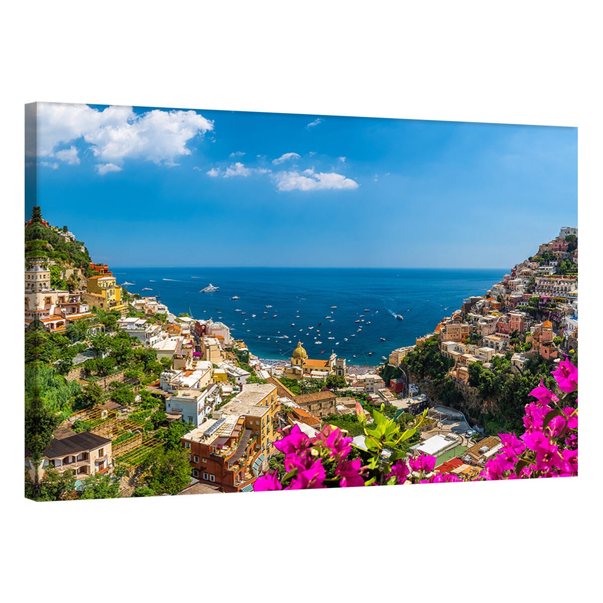 Quadro su tela Napoli Positano Mare, multicolore 40 x 30 cm , 4 pezzi ...