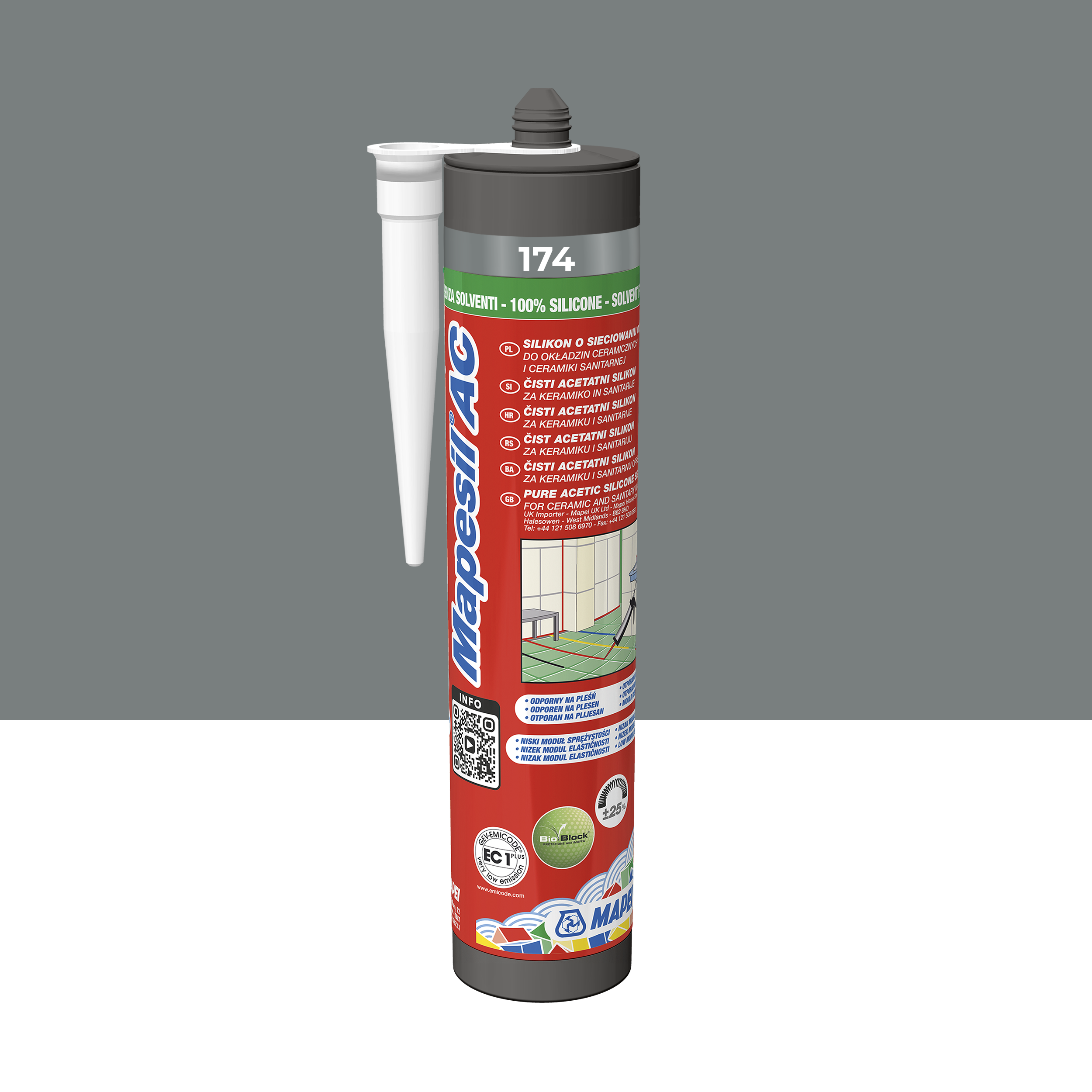 Silikon sanitarny Mapesil AC 174 310 ml Tornado Mapei - Leroy Merlin