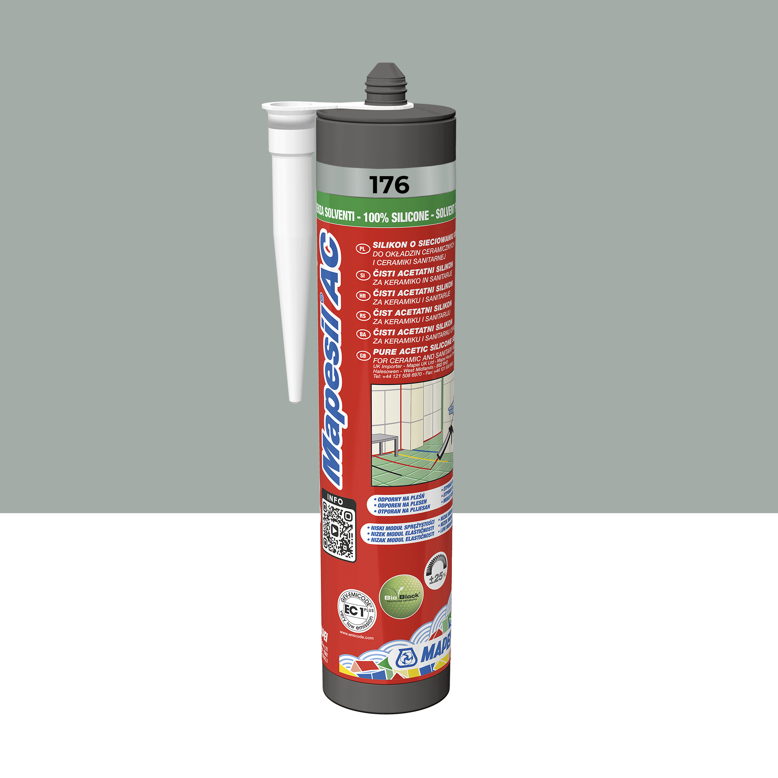 Silikon Mapesil AC 176 Zielonoszary 310 ml Mapei - Leroy Merlin