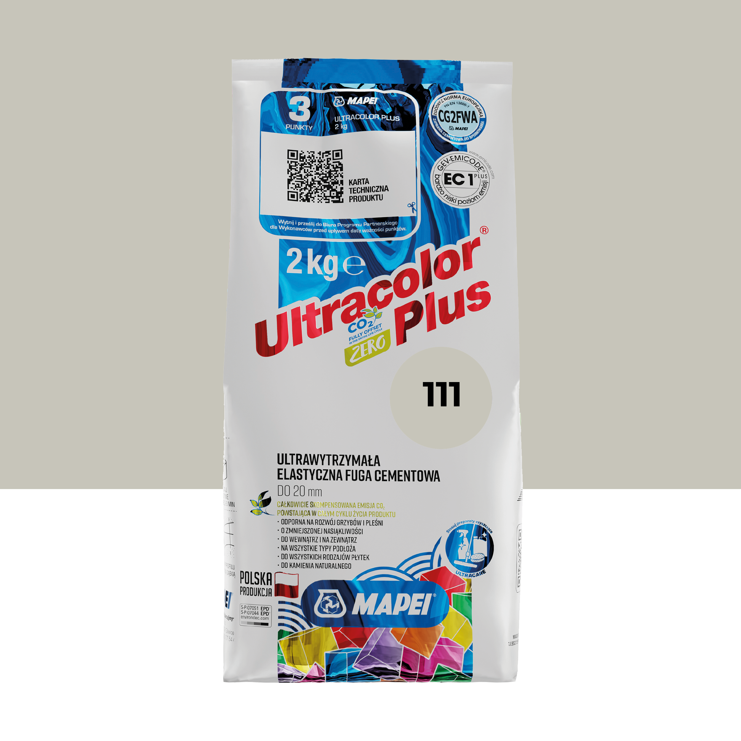 Fuga elastyczna Ultracolor Plus 111 Srebrny 2 kg Mapei - Leroy Merlin