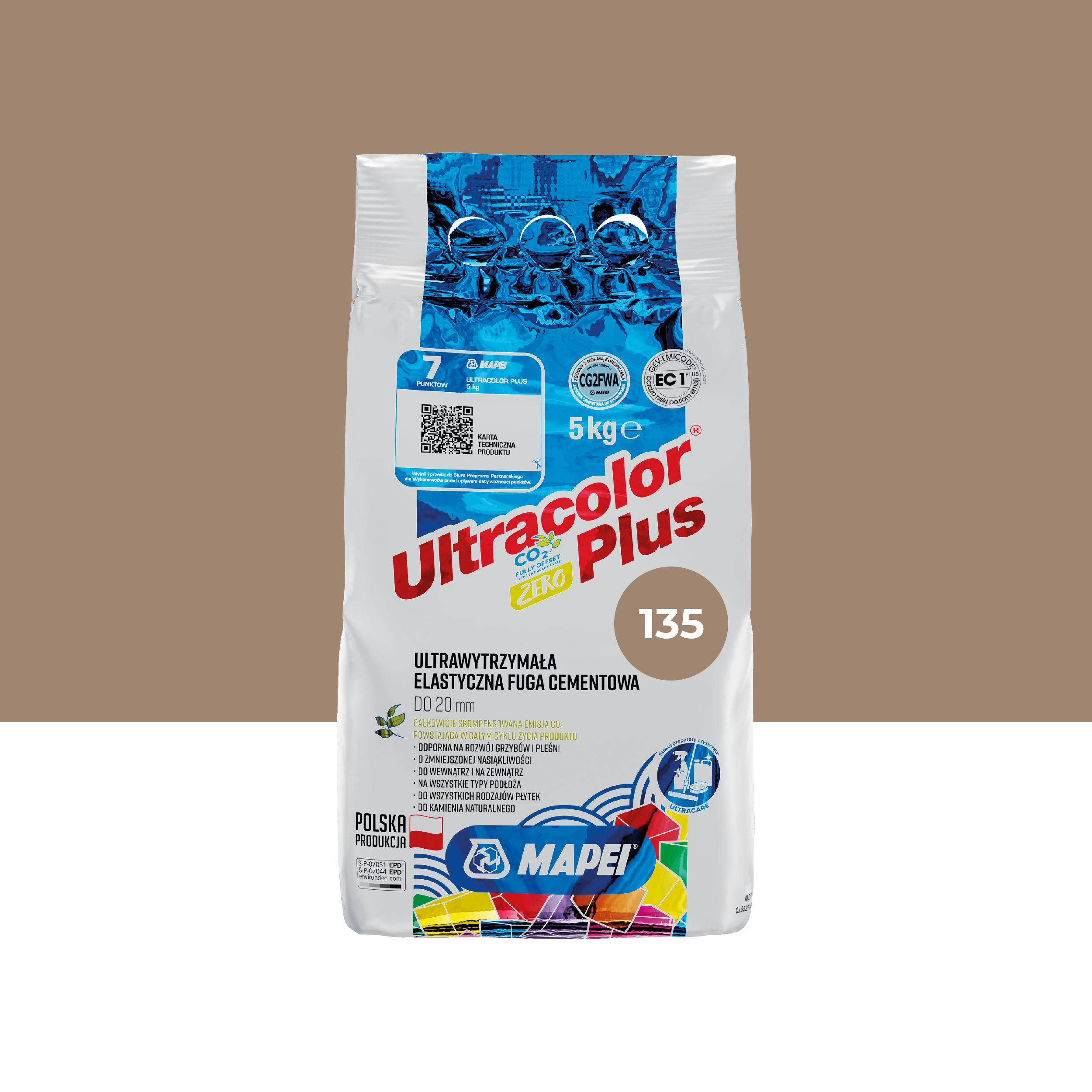 Fuga elastyczna Ultracolor Plus 135 złoty pył 5 kg Mapei - Leroy Merlin