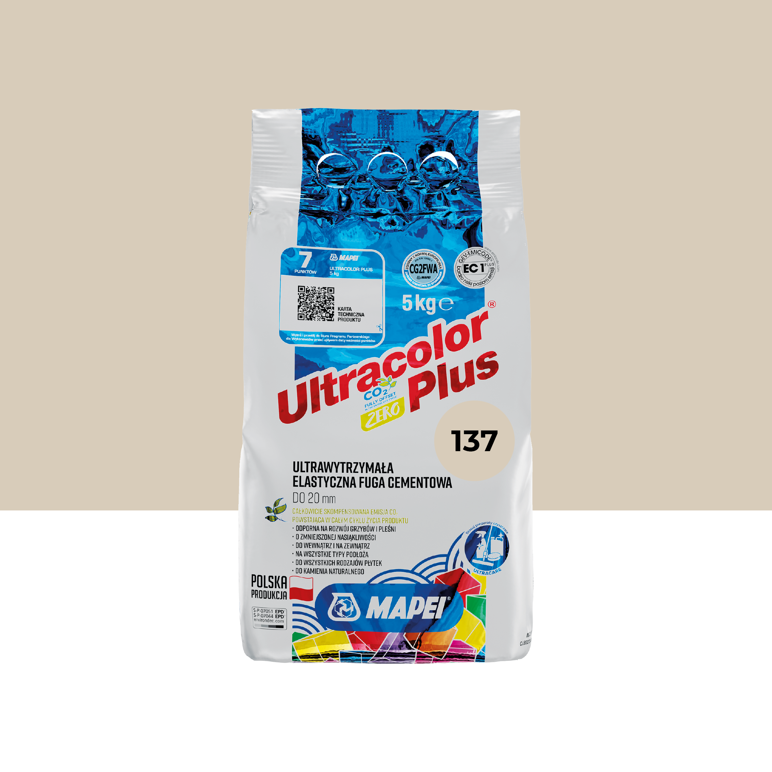 Fuga elastyczna Ultracolor Plus 137 karaibski 5 kg Mapei - Leroy Merlin