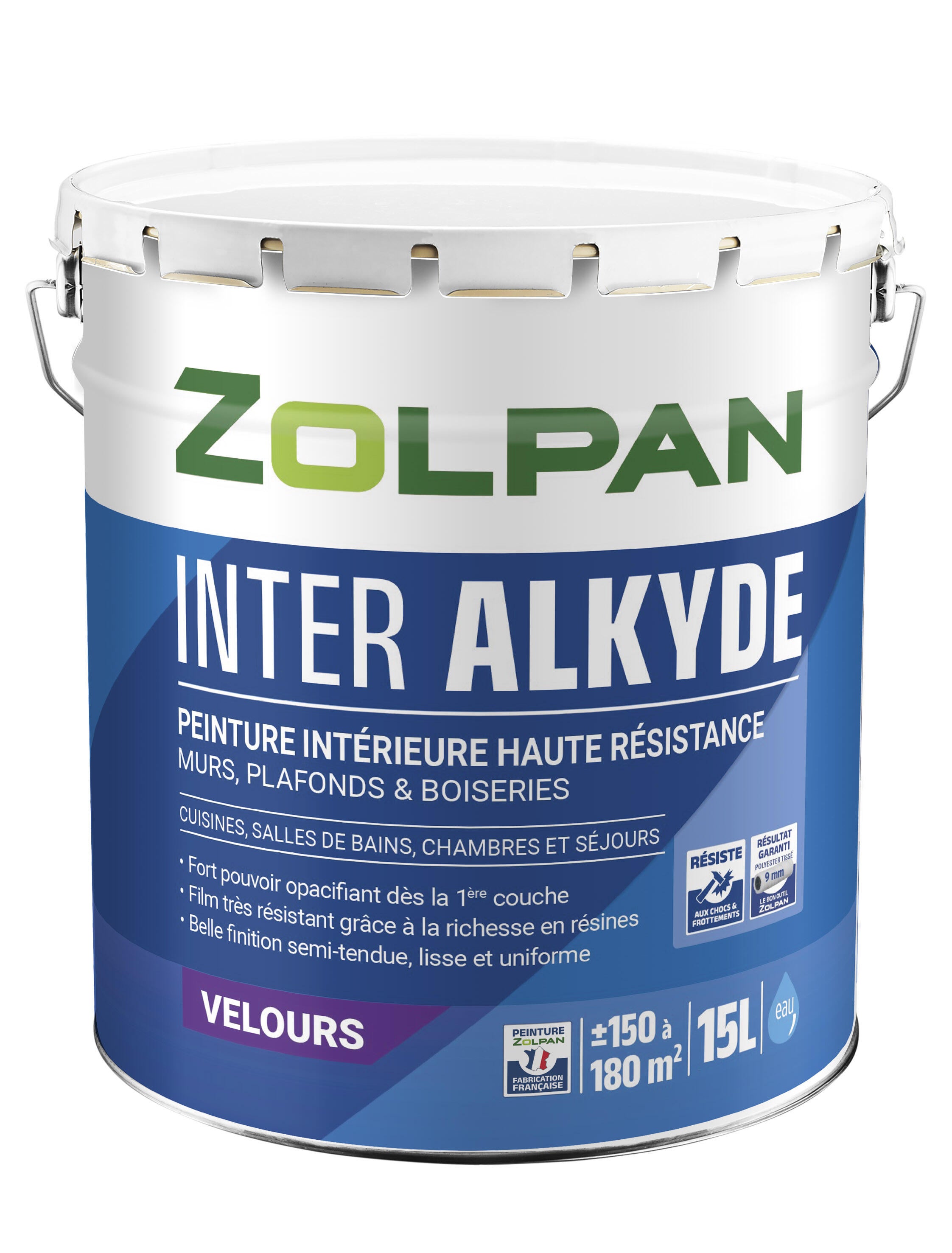 Peinture mur, plafond blanc velours ZOLPAN Zolpan inter alyde velours 15l 15L | Leroy Merlin