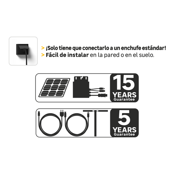 Kit Solar enchufable LEXMAN 4 paneles rígidos 440W para pared/suelo ...