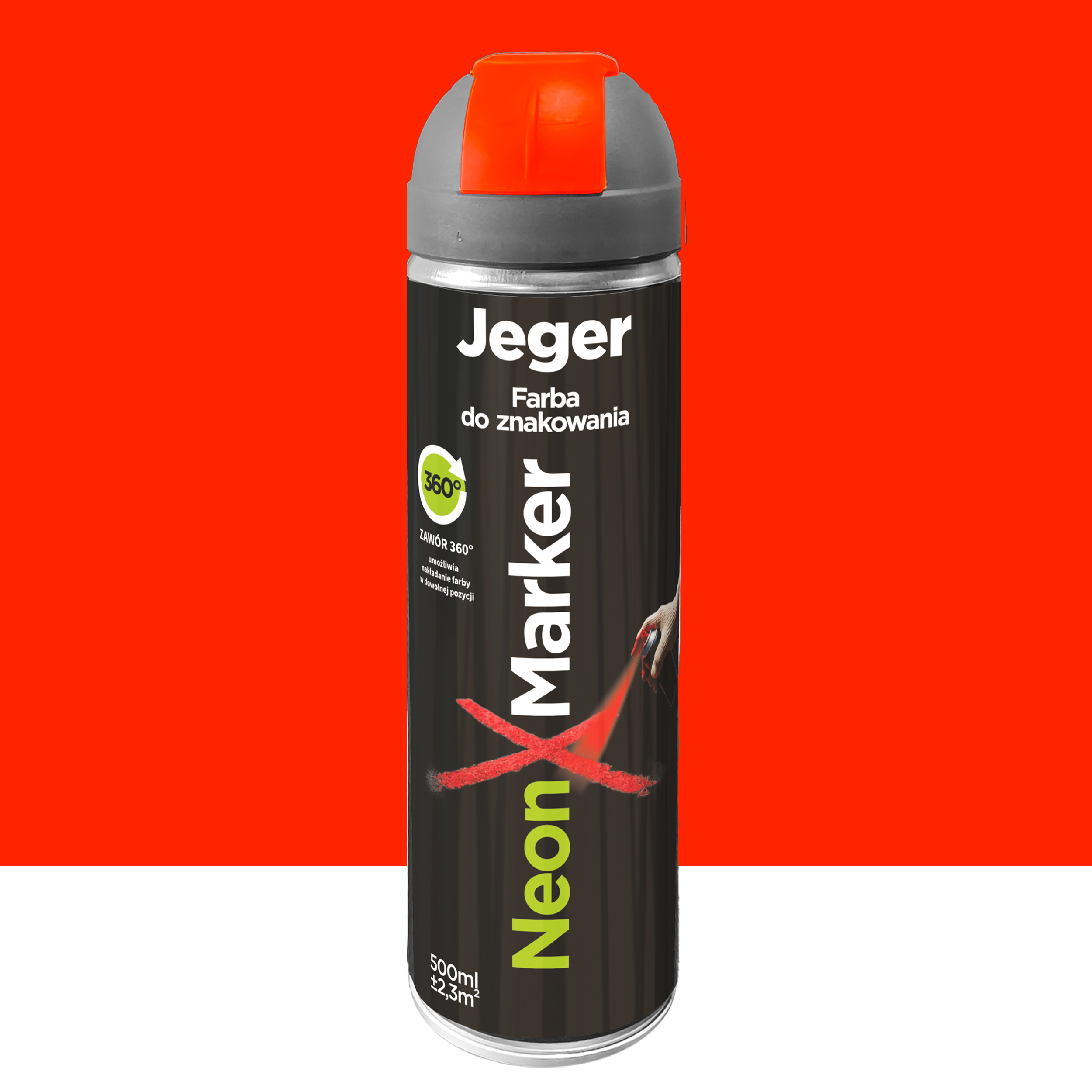 Farba do znakowania w sprayu Fluo czerwona 500 ml Jeger - Leroy Merlin