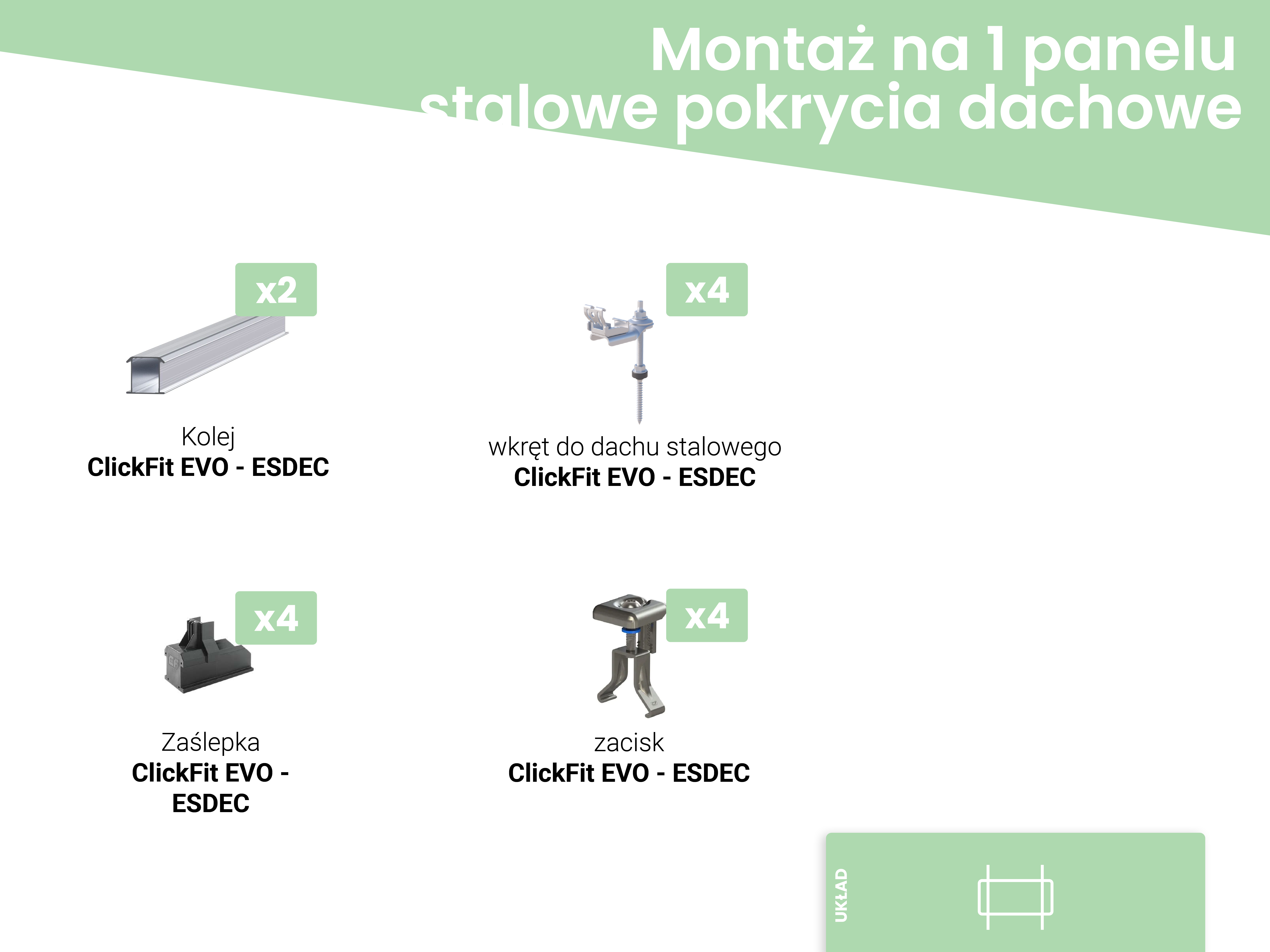 Elementy konstrukcyjne PV 1 moduł dach dwuspadowy falisty K2 - Leroy Merlin