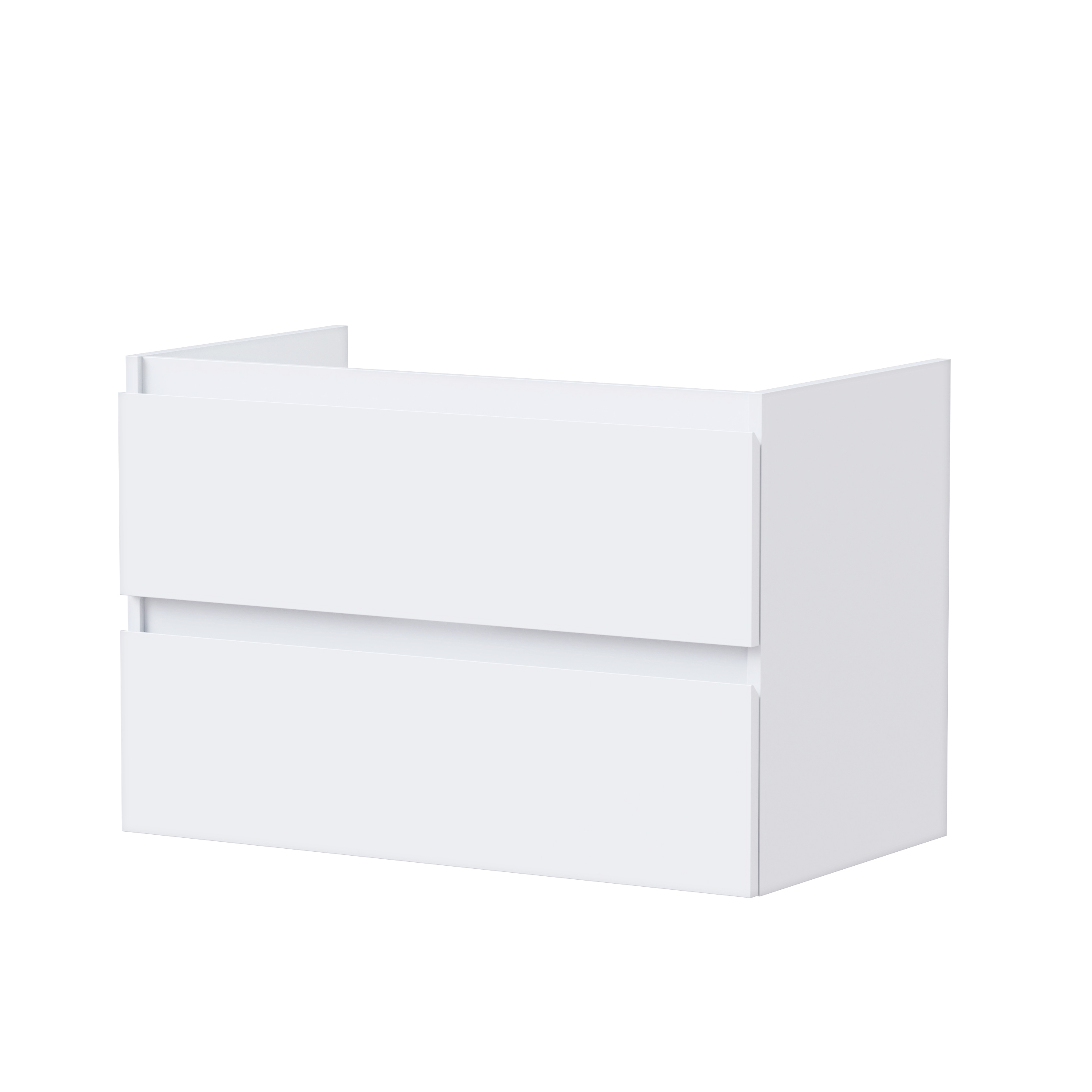 Meuble de salle de bains simple vasque, 2t L.80cm x H.53cm x P.45cm blanc mat Essential | Leroy ...