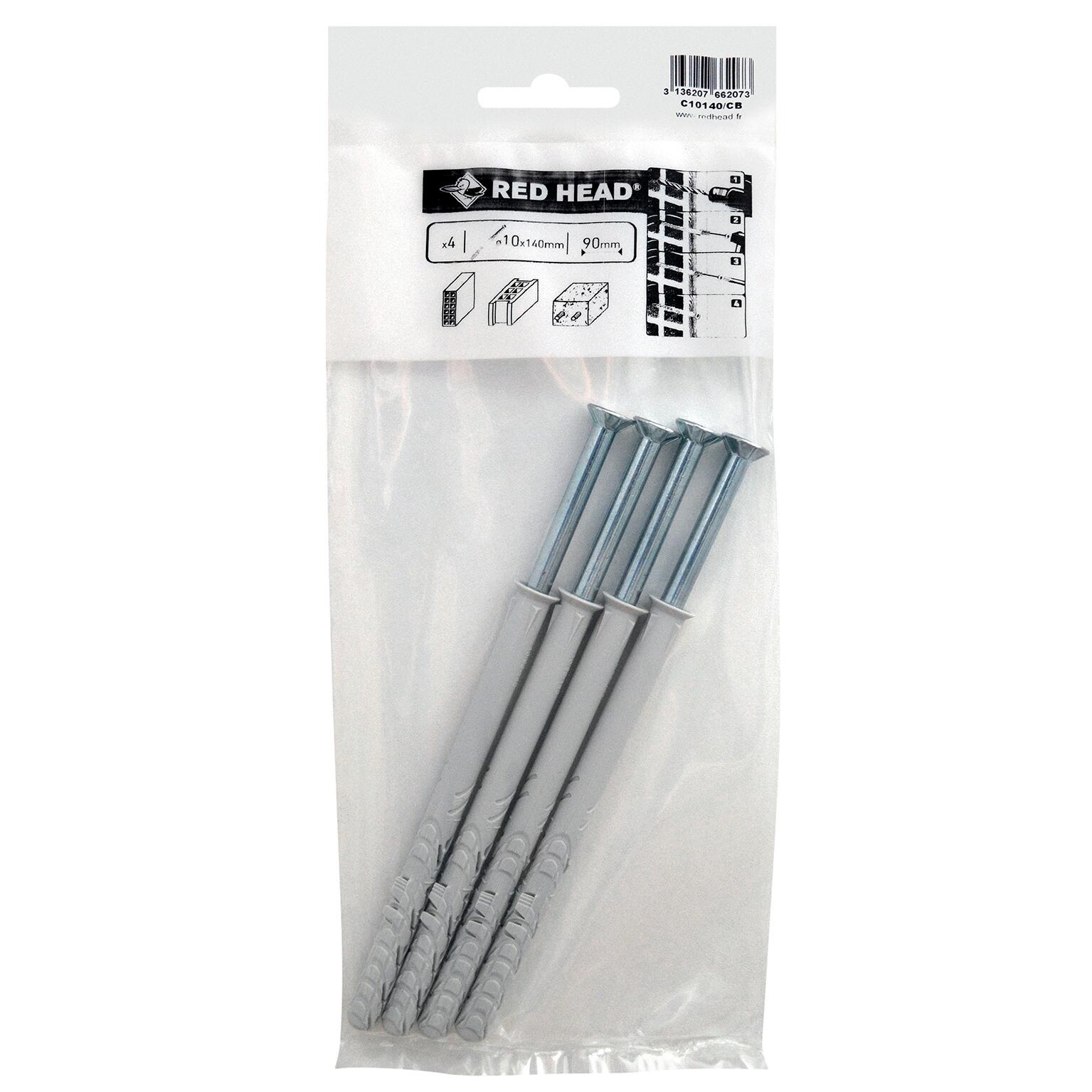 4 tacos para cualquier tipo de pared de nailon de mm y mm de ø | Leroy ...