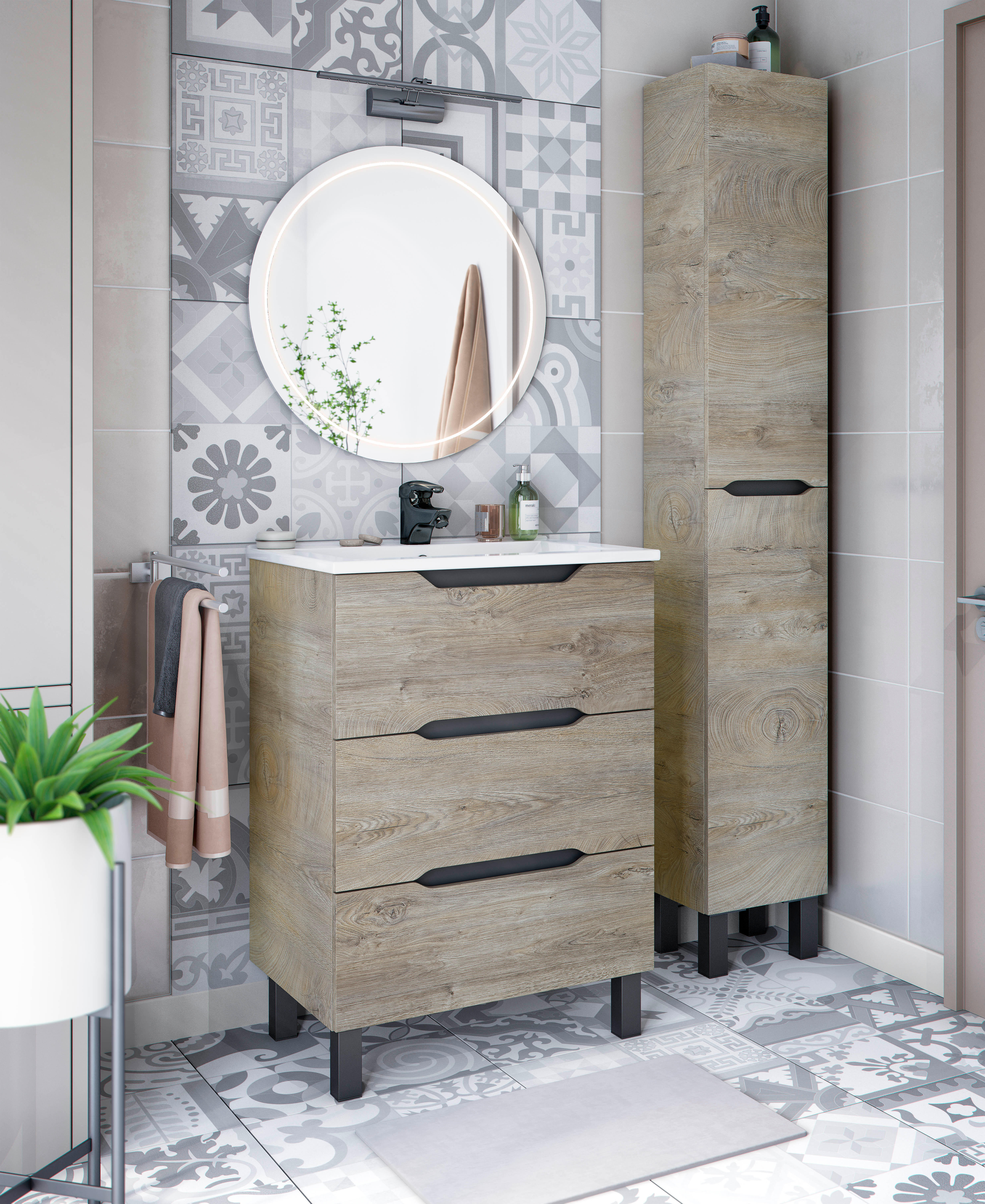 Mueble de baño Lea roble 60x45 cm | Leroy Merlin