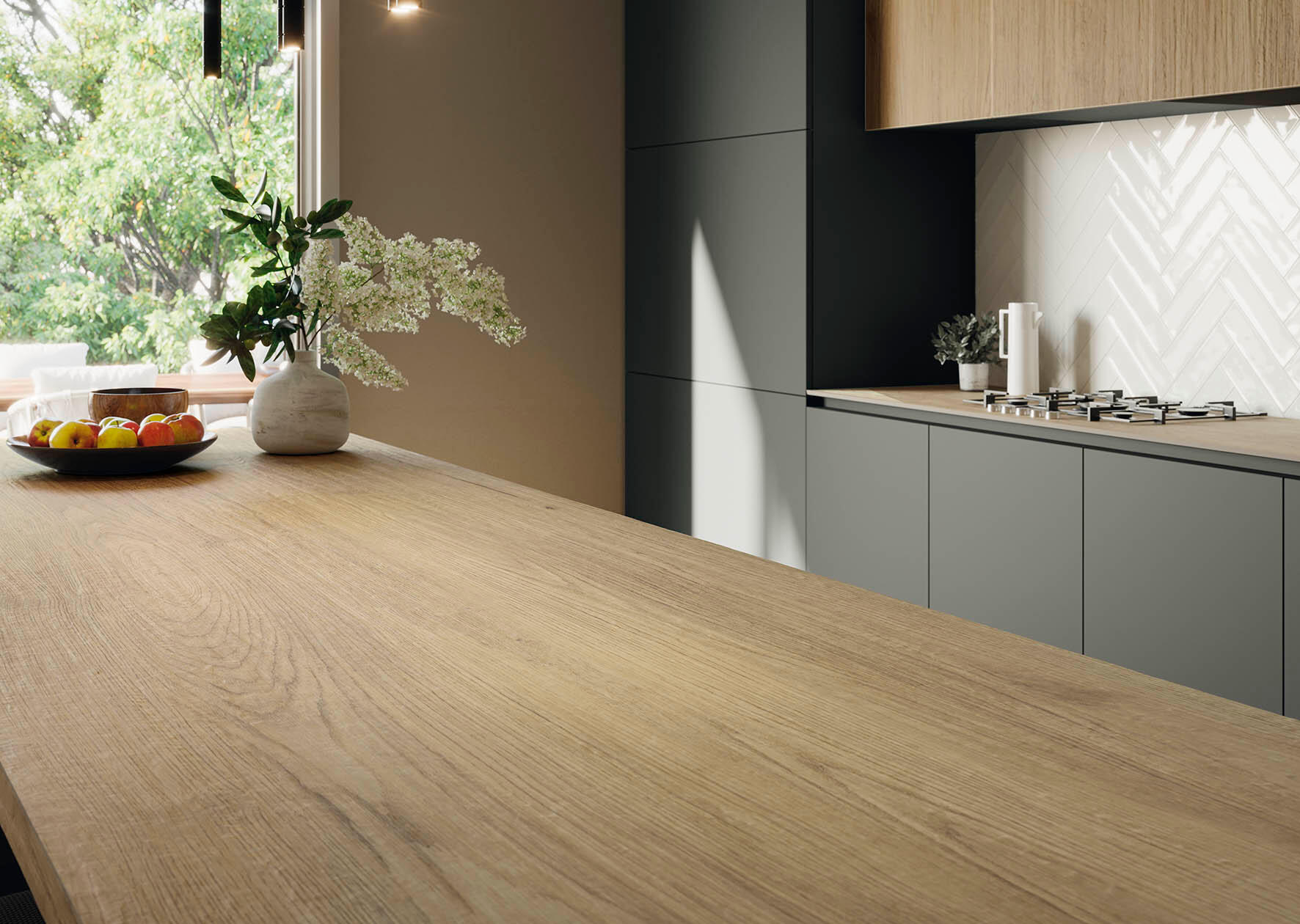 Encimera de cocina a medida Jungla cripres natural Coverlam 12mm fondo ...