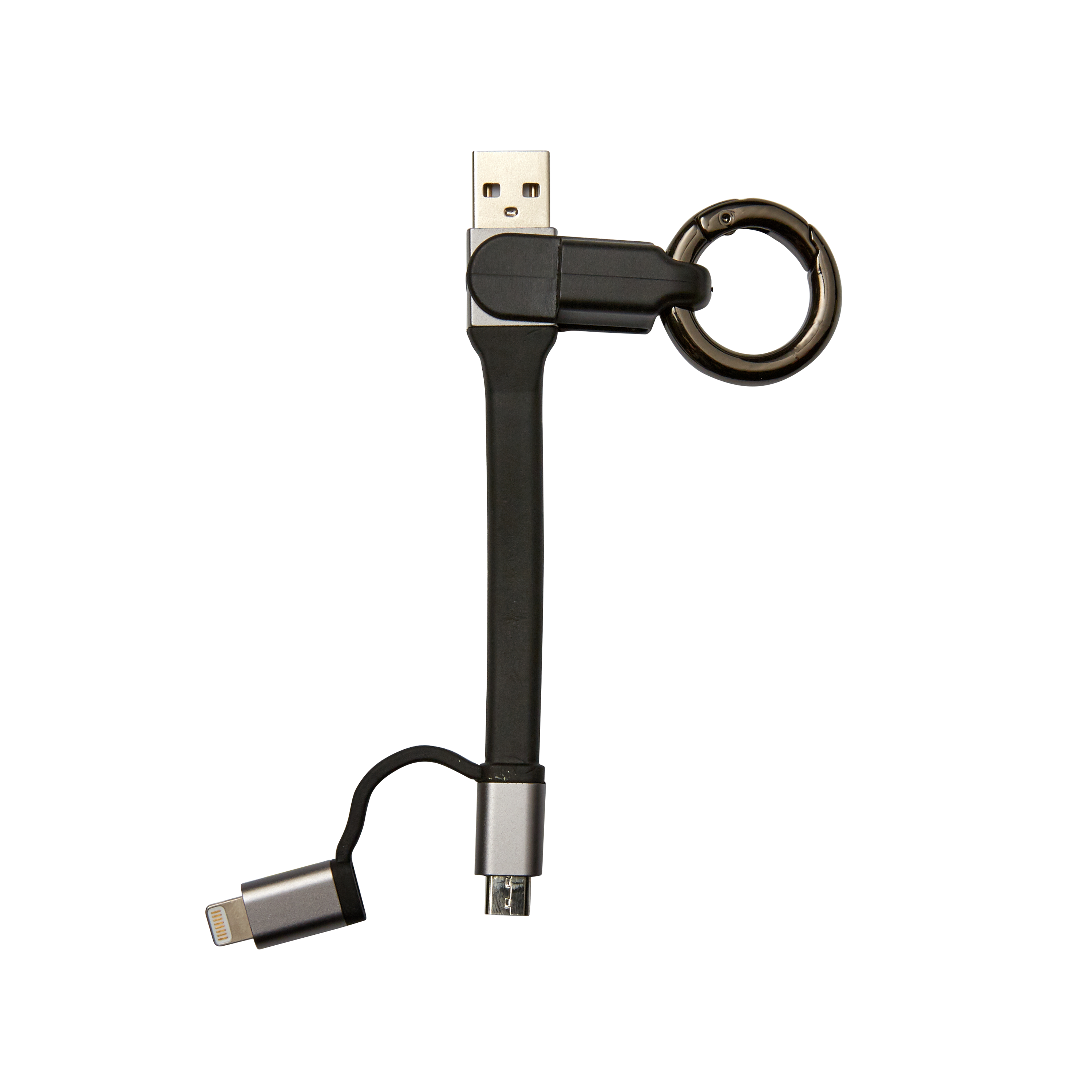 Câble porte-clefs 2 en 1 lightning iPhone et micro usb, 0.2 m noir ...