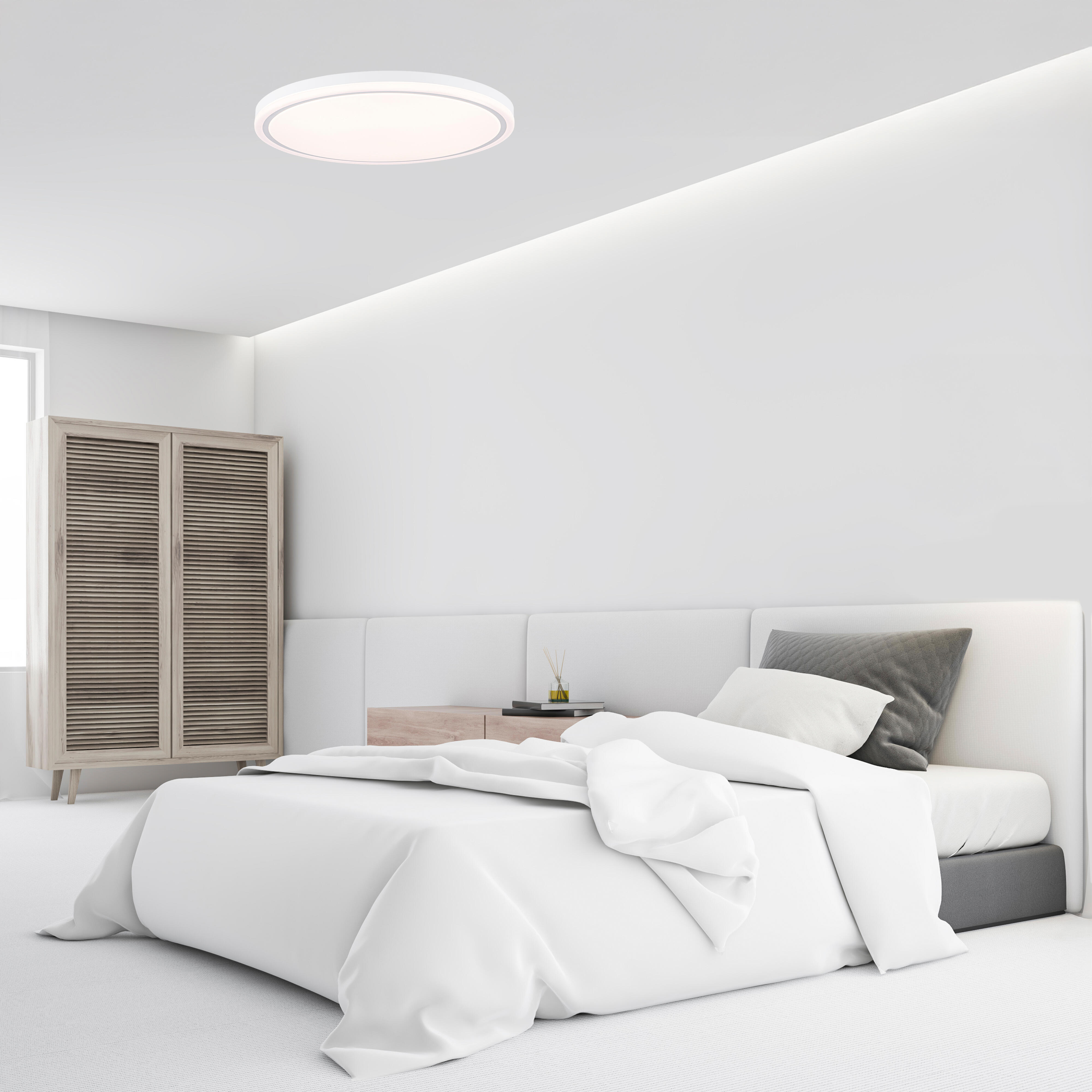 Plafón LED redondo blanco pantalla policarbonato 8580 lm color luz de ...