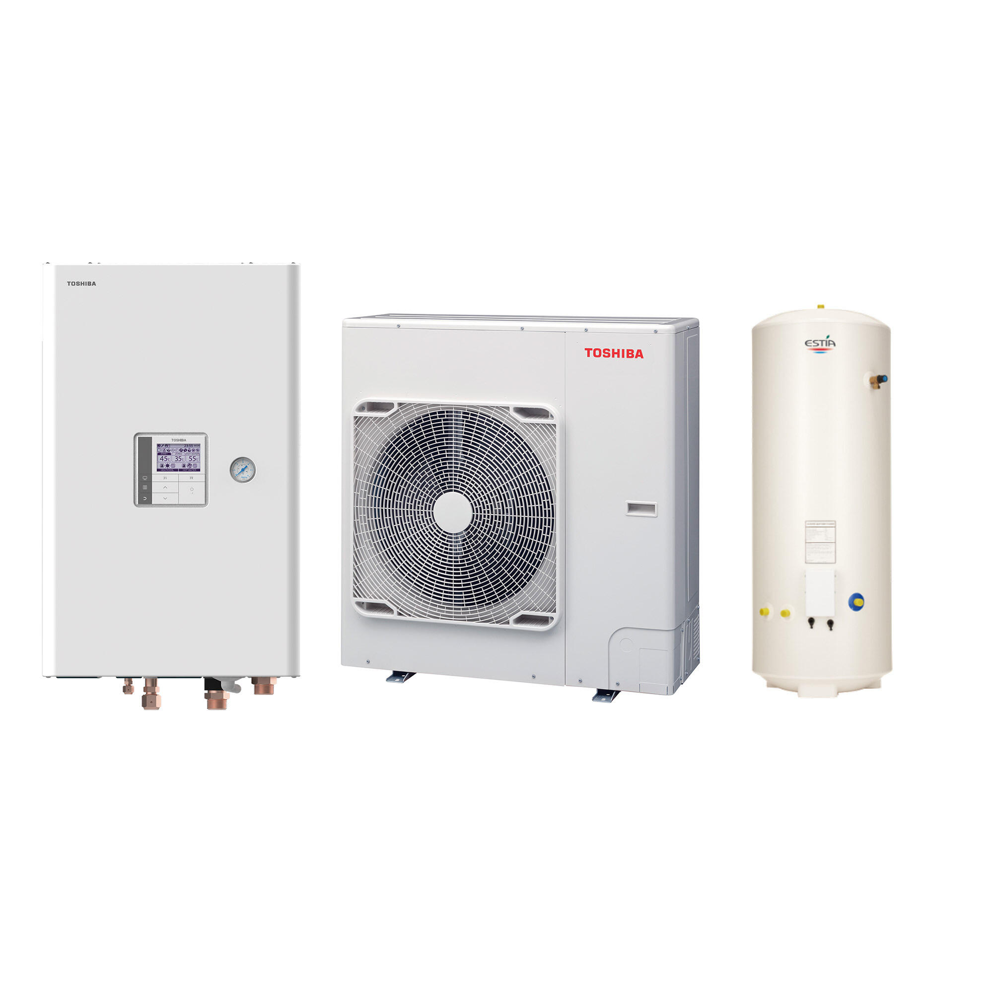 Aerotermia calefacción/acs bibloc Toshiba 11kw Estia acumulador 200l ...