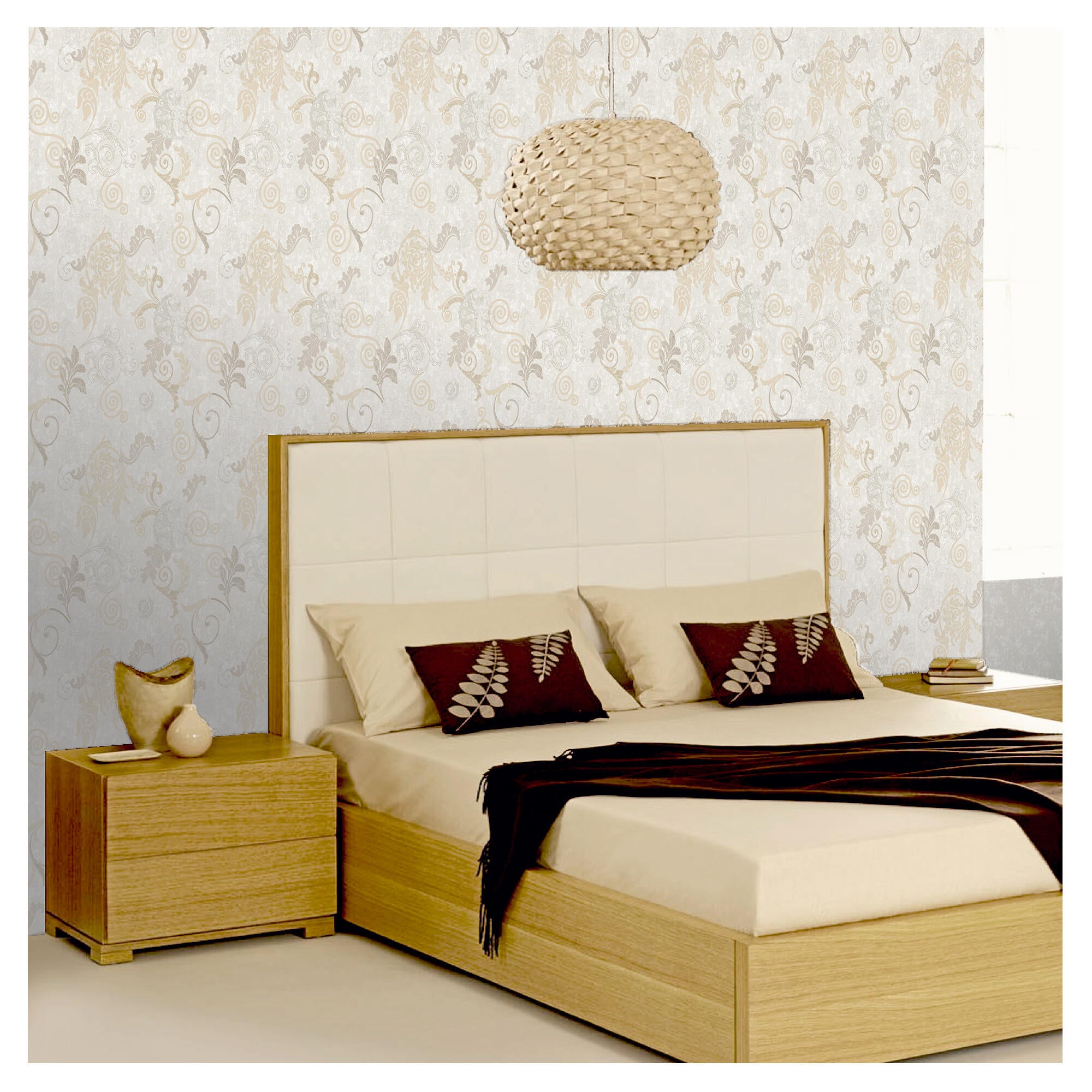 Papel pintado tnt Ornamental 6326 beige 0,52x10 metros | Leroy Merlin