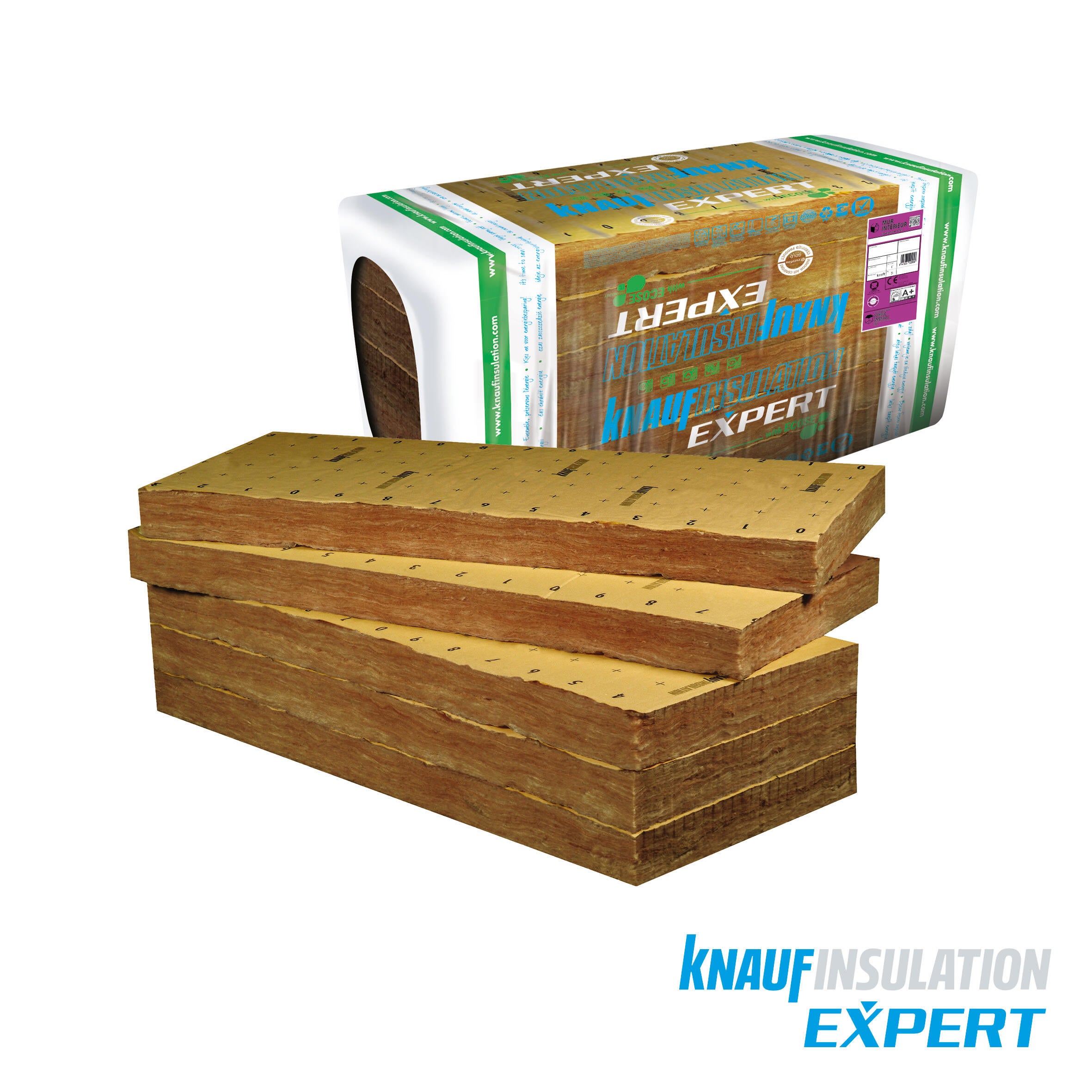 Lot de 5 panneaux de laine de verre kraft TH32 Ep.120mm,1.35x0.6m pour ...