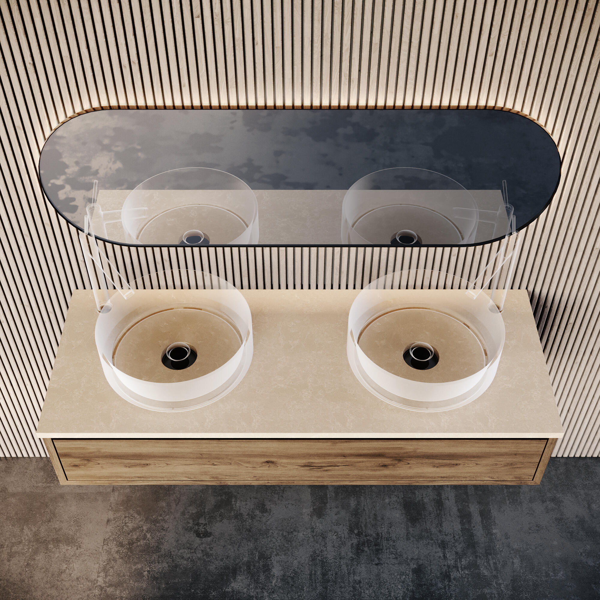 Encimera lavabo Kioto beige royal 121x46x2 cm | Leroy Merlin