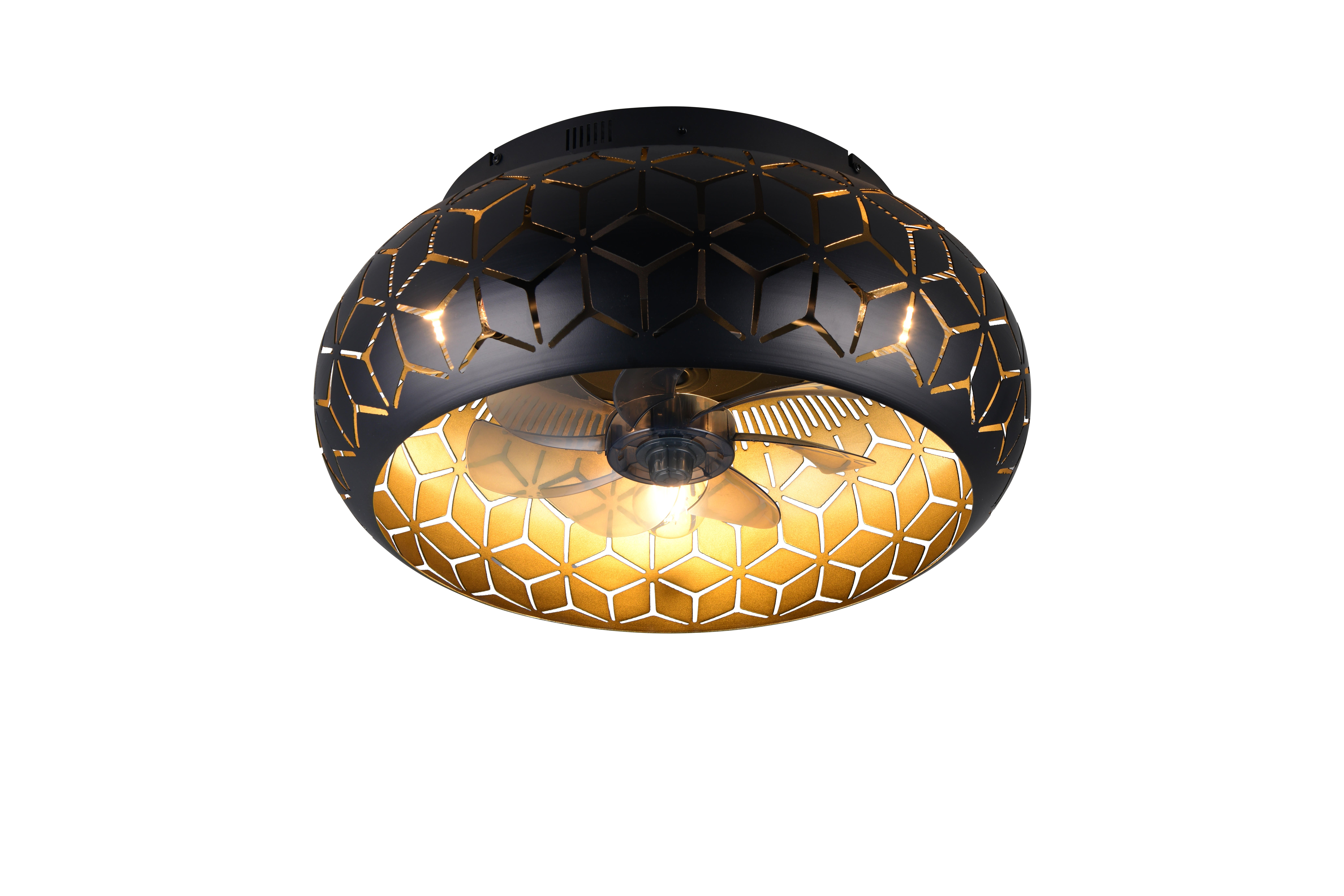 Ventilador de techo con fuente de luz motor DC Bidar negro 50 cm ...