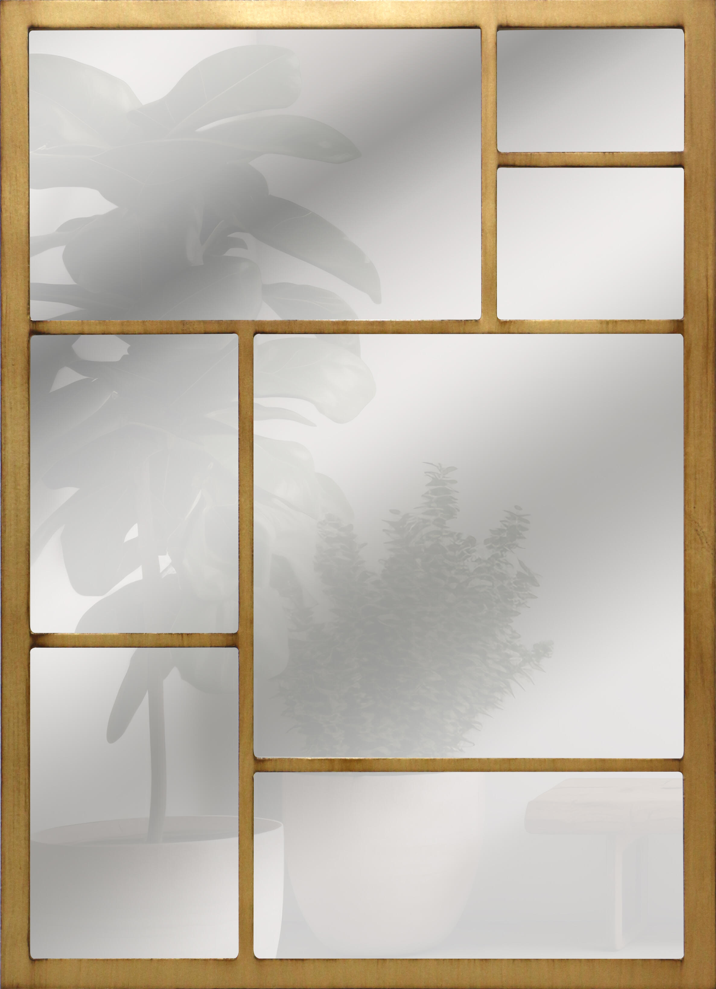 Espejo enmarcado de pared rectangular Pop MDF oro satinado de 64 x 89 ...