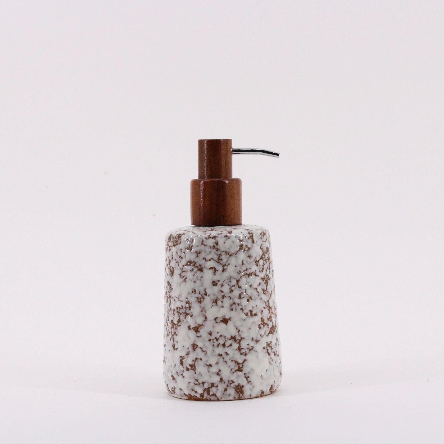 Distributeur de savon céramique marron Yuna AZAO | Leroy Merlin