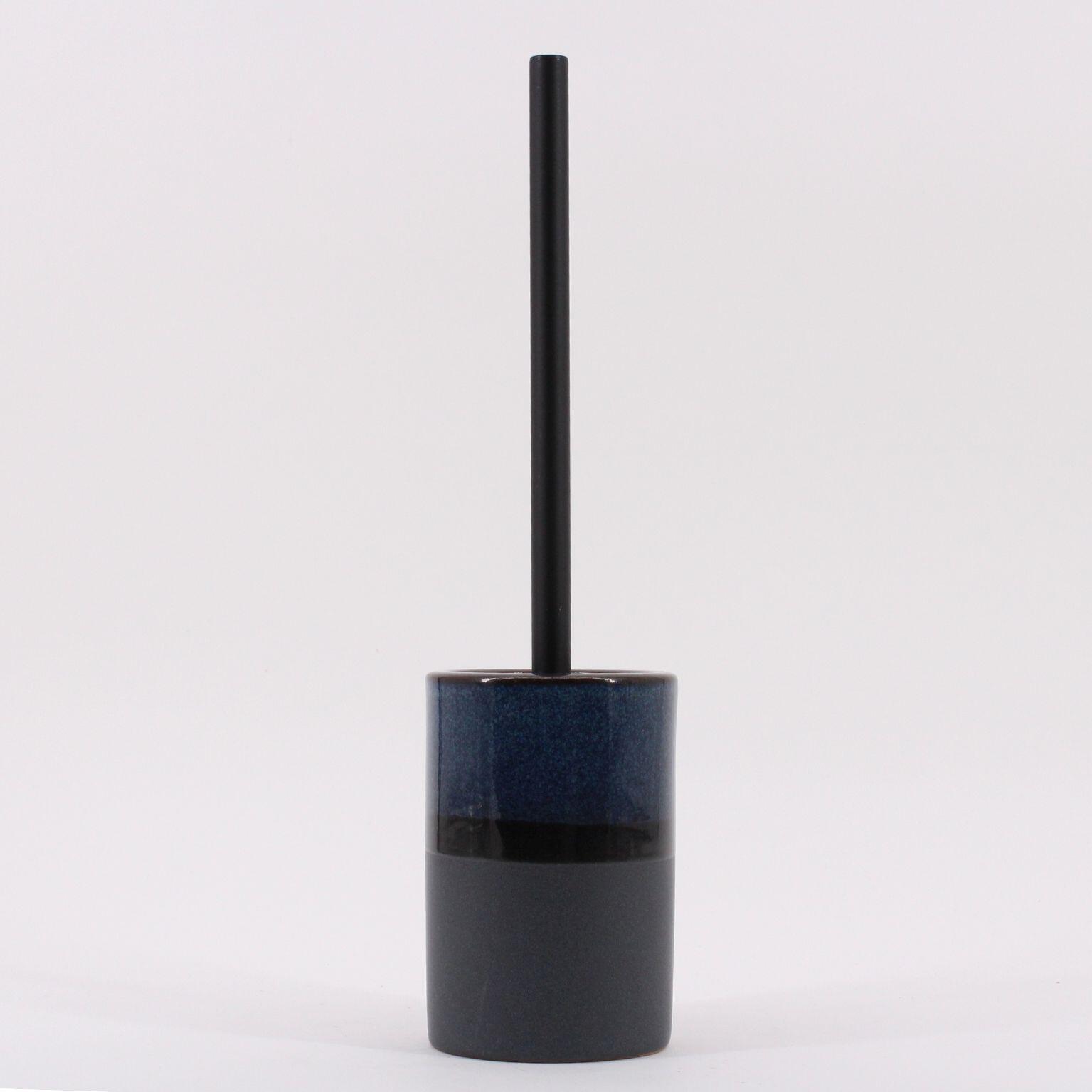 Pot avec brosse WC intégrée bleu Otto AZAO | Leroy Merlin