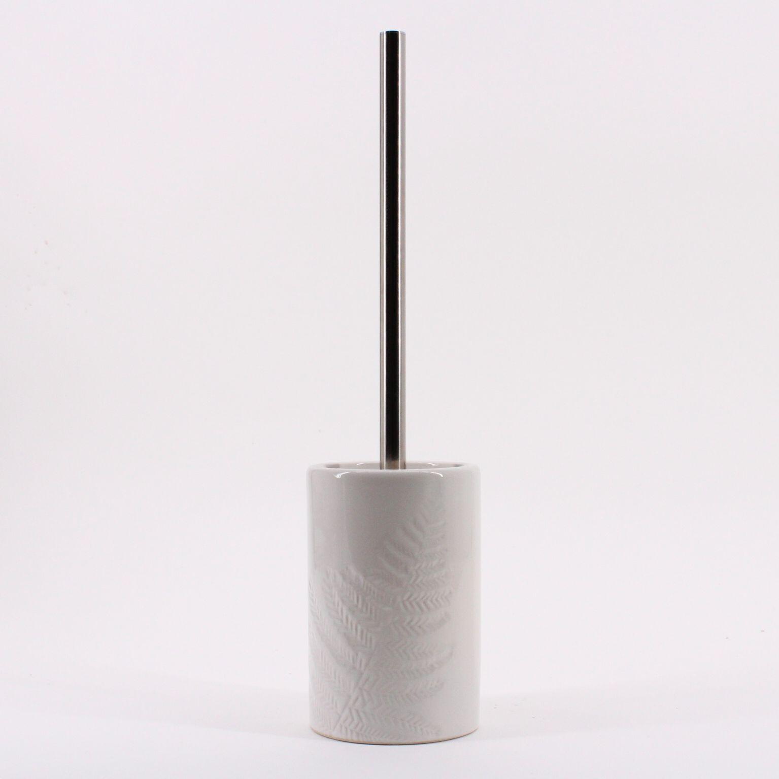 Pot avec brosse WC intégrée blanc Darlene AZAO | Leroy Merlin