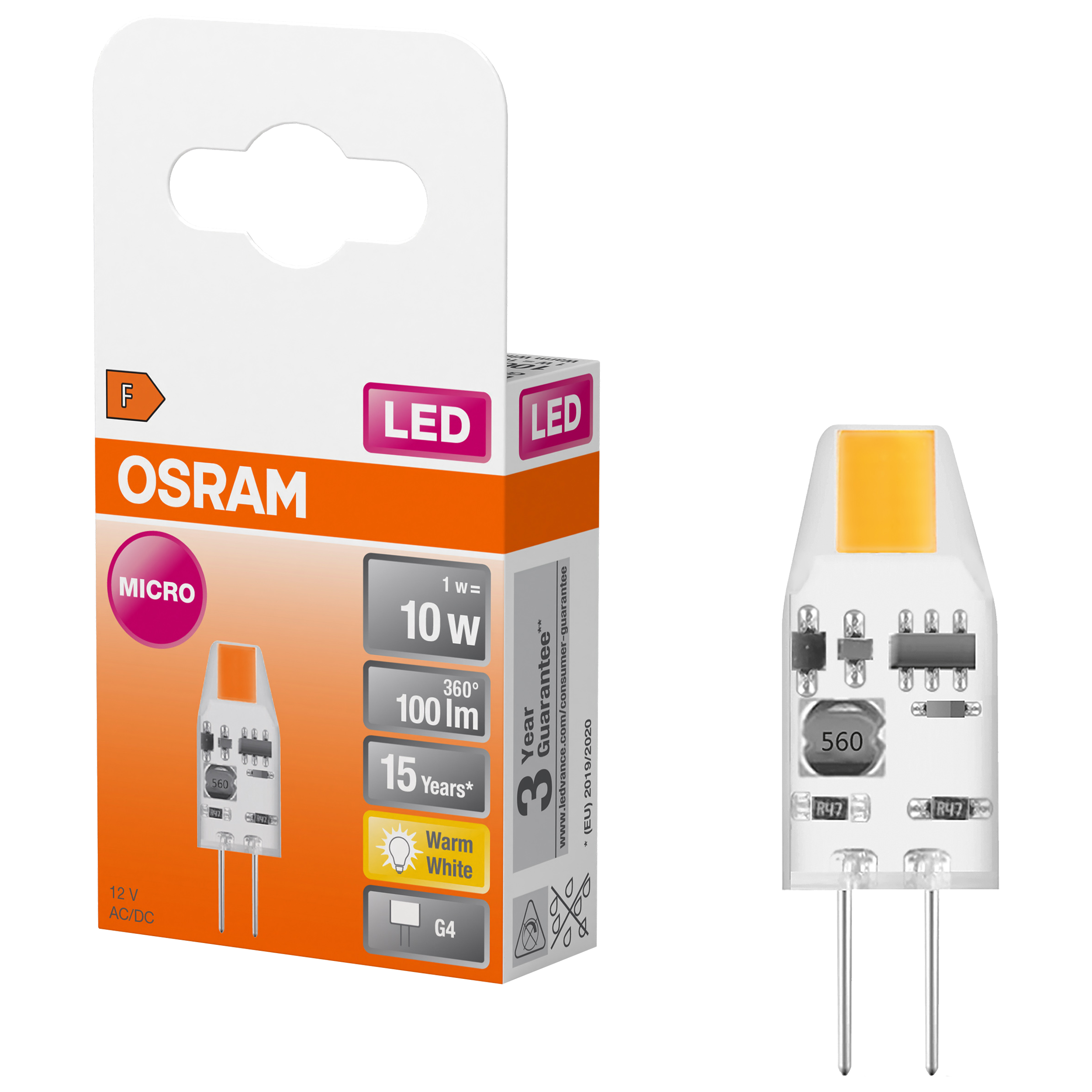 Żarówka LED G4 1 W 100 lm Ciepła biel Osram - Leroy Merlin
