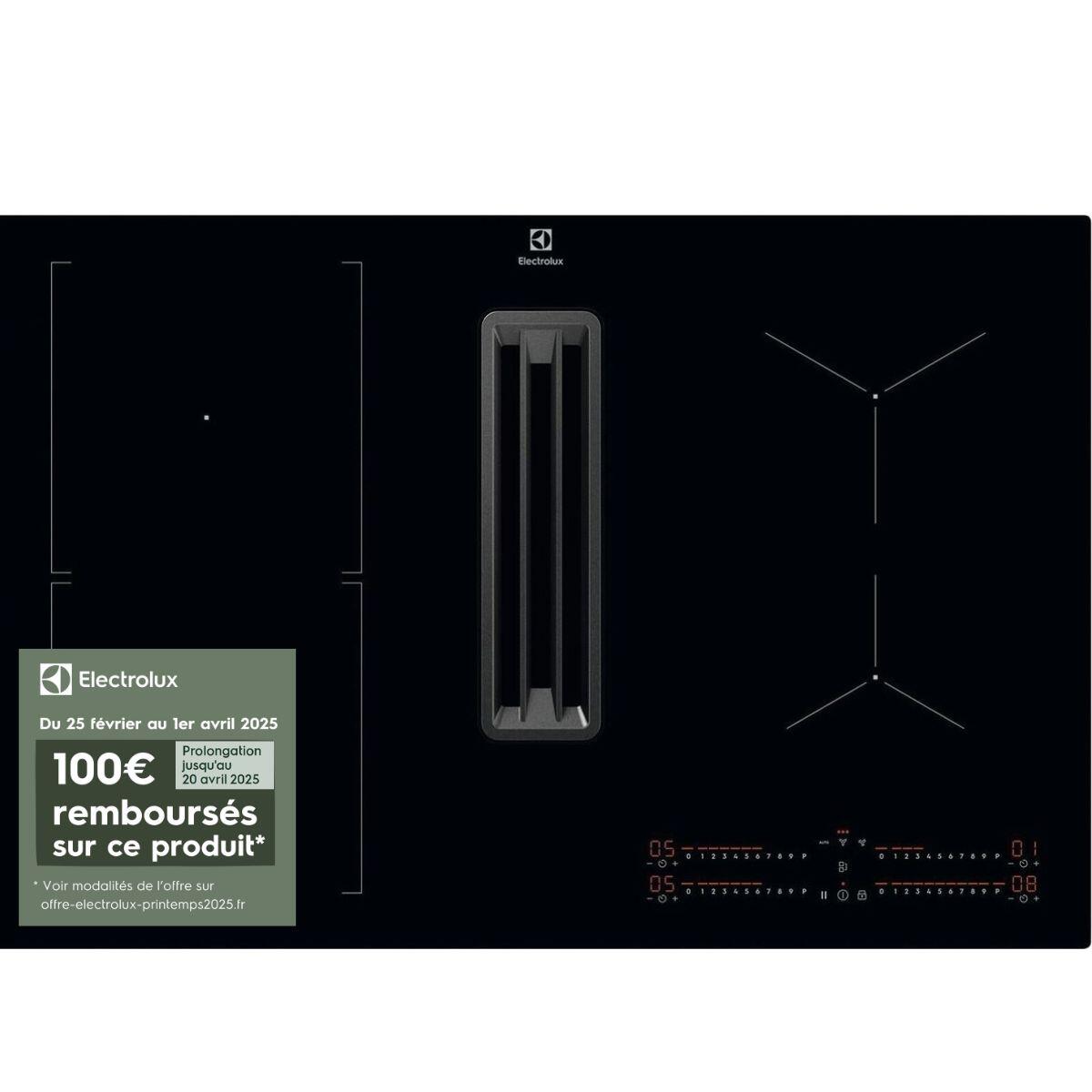 Plaque à induction aspirante 4 foyers ELECTROLUX KCC83443 Noir | Leroy ...