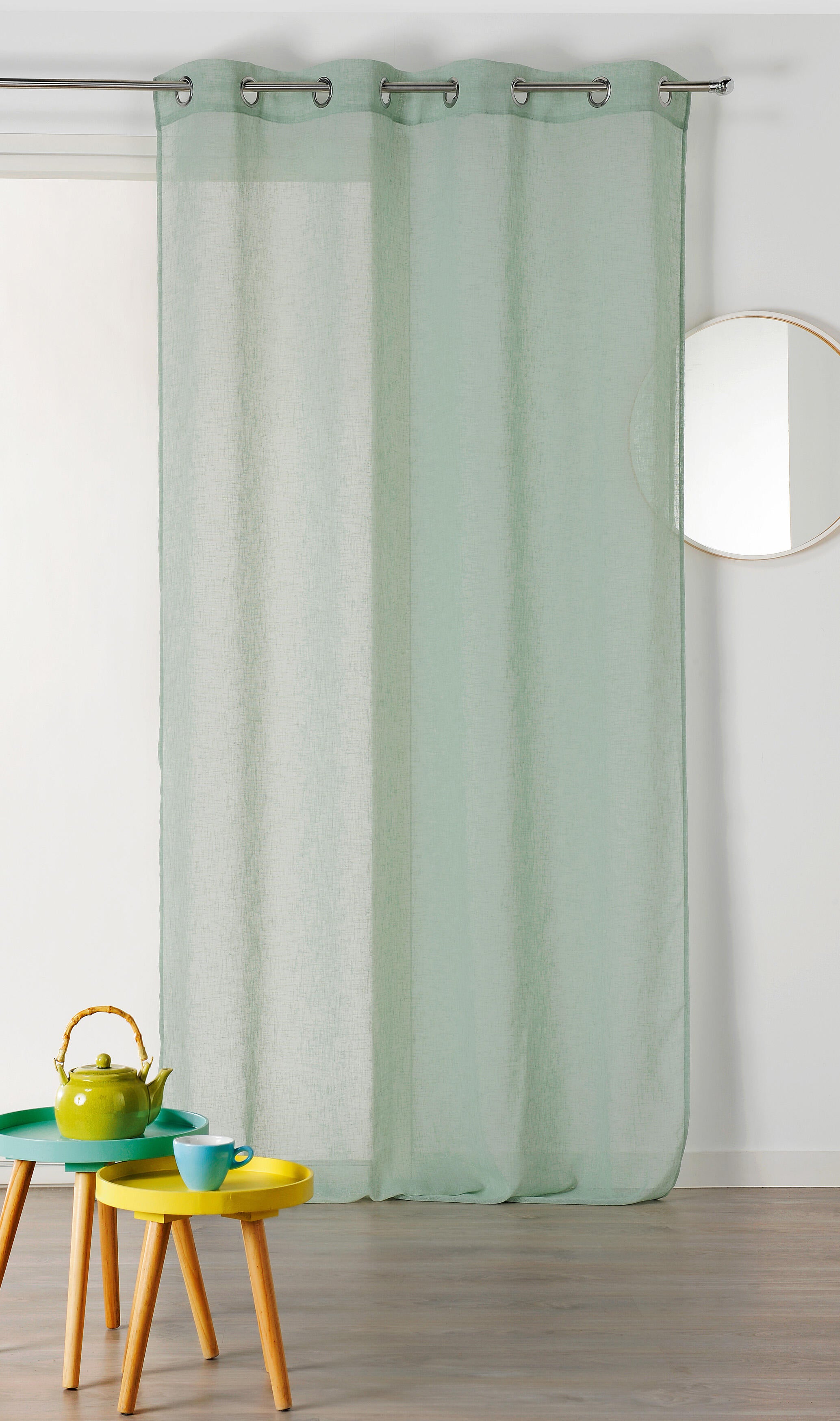 Voilage tamisant, Lium, vert H.240 x l.140 cm | Leroy Merlin