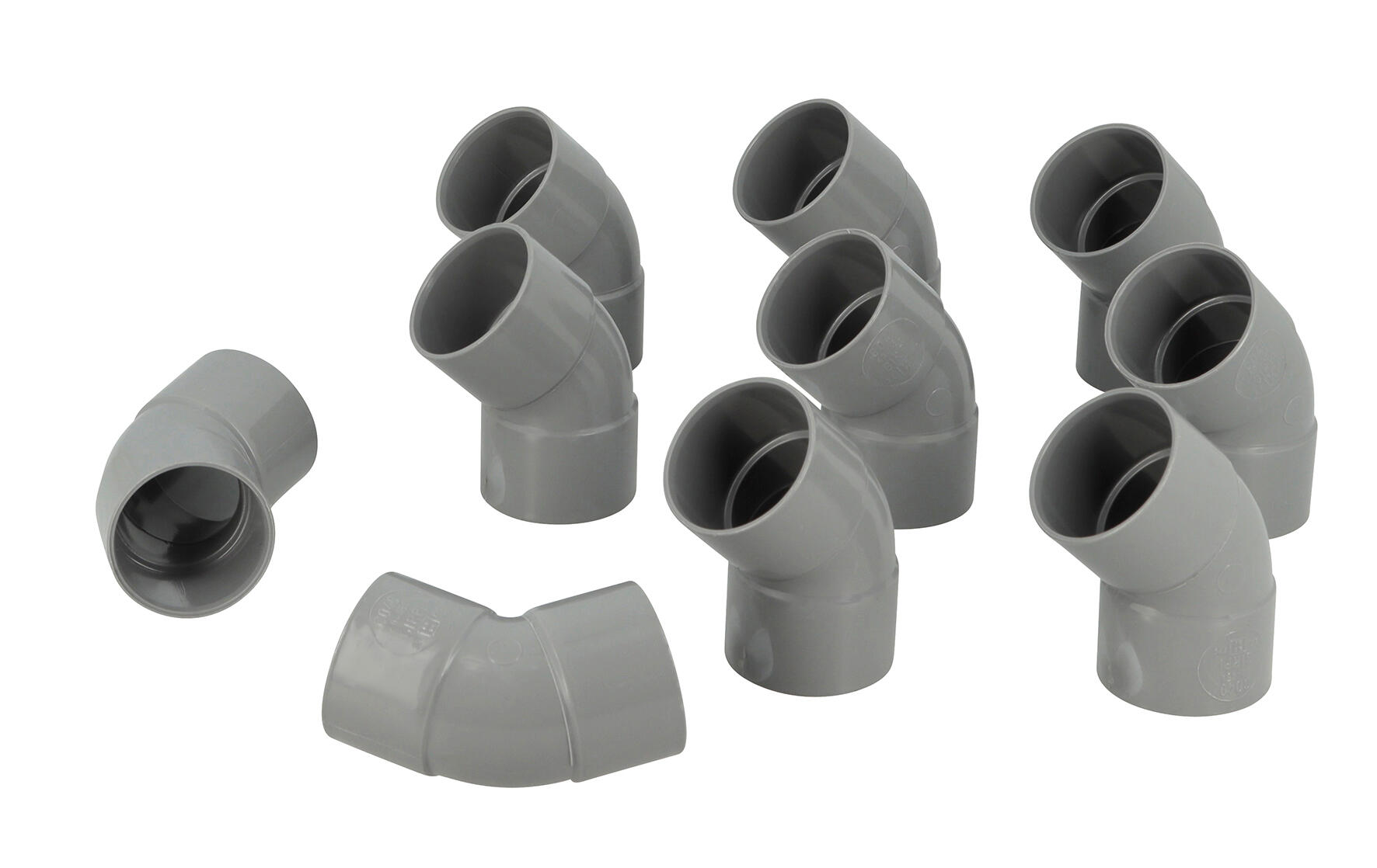 Lot de 10 coudes Femelle/Femelle, 45°, Diam. 40mm, PVC, GIRPI | Leroy ...