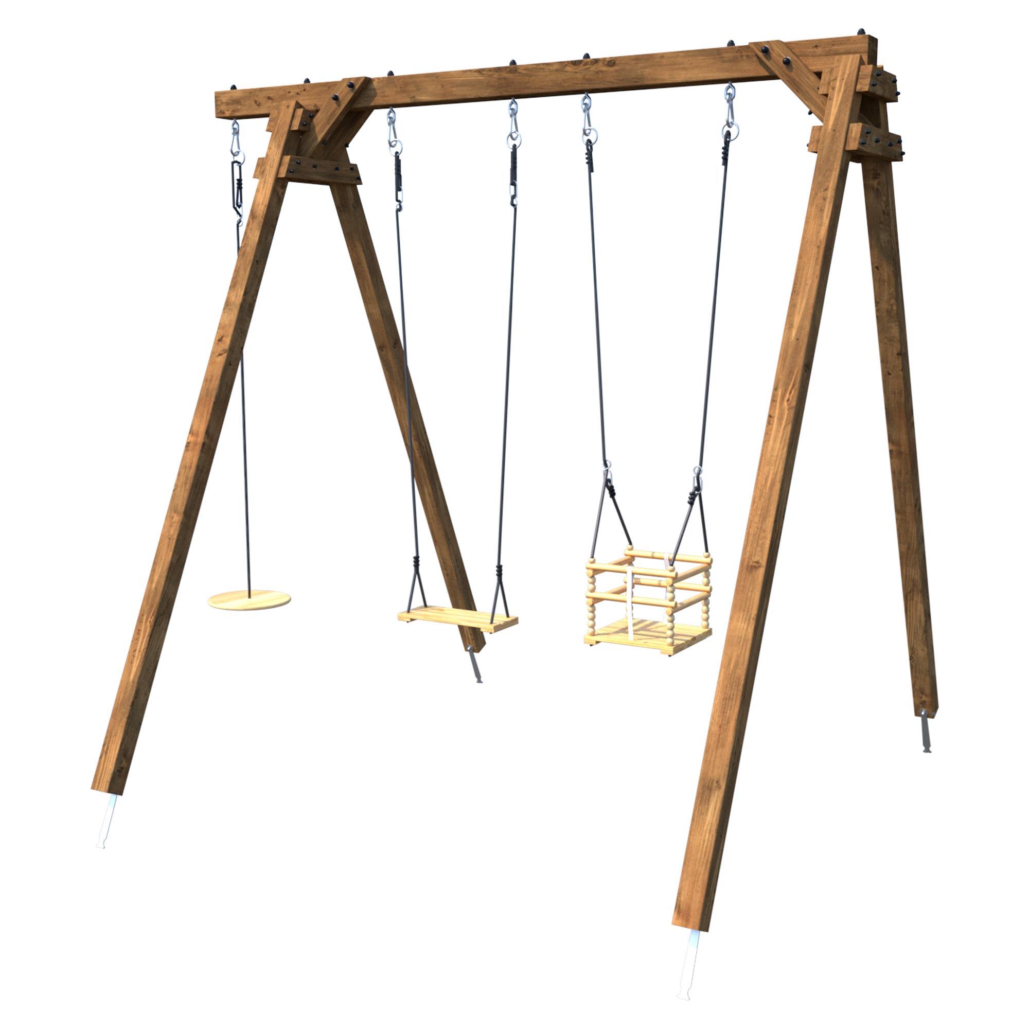 Portique enfant en bois avec balançoires et disque ULYSSE, SOULET ...