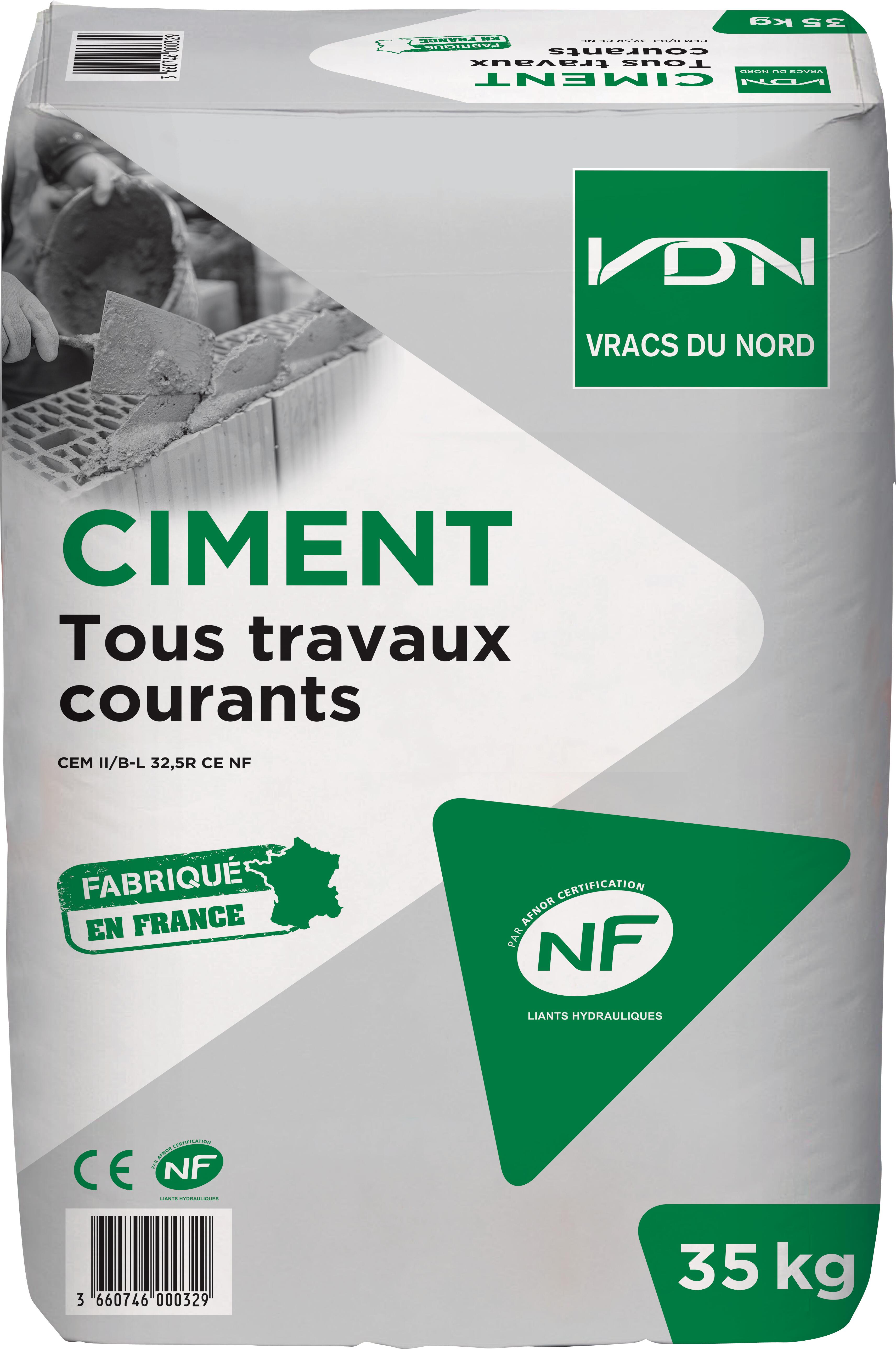 Ciment VRACS DU NORD, Type II Portland composite EQIOM, CEM II, 32,5 ...