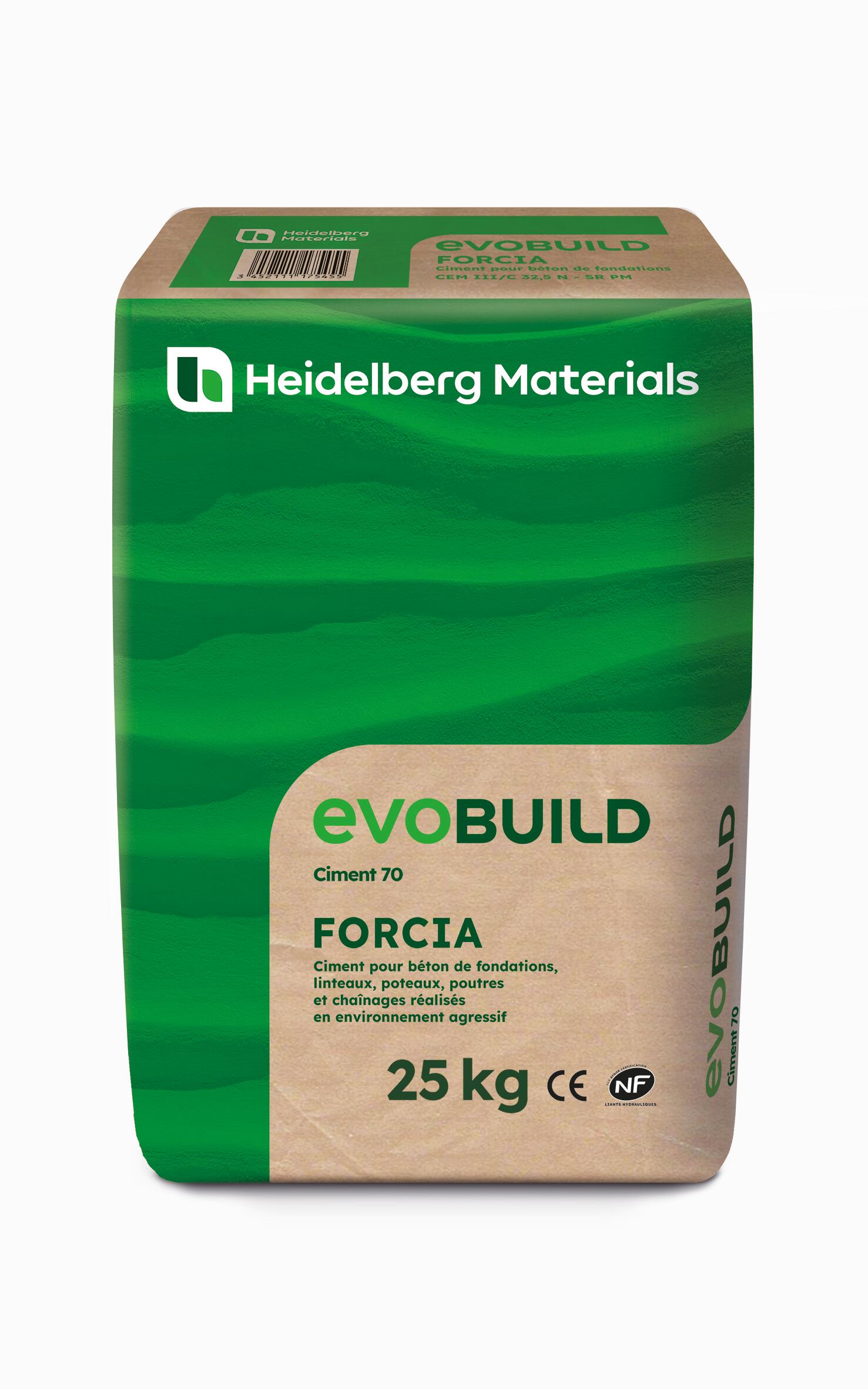 CIMENT GRIS 25KG NF FORCIA EVOBUILD | Bricoman