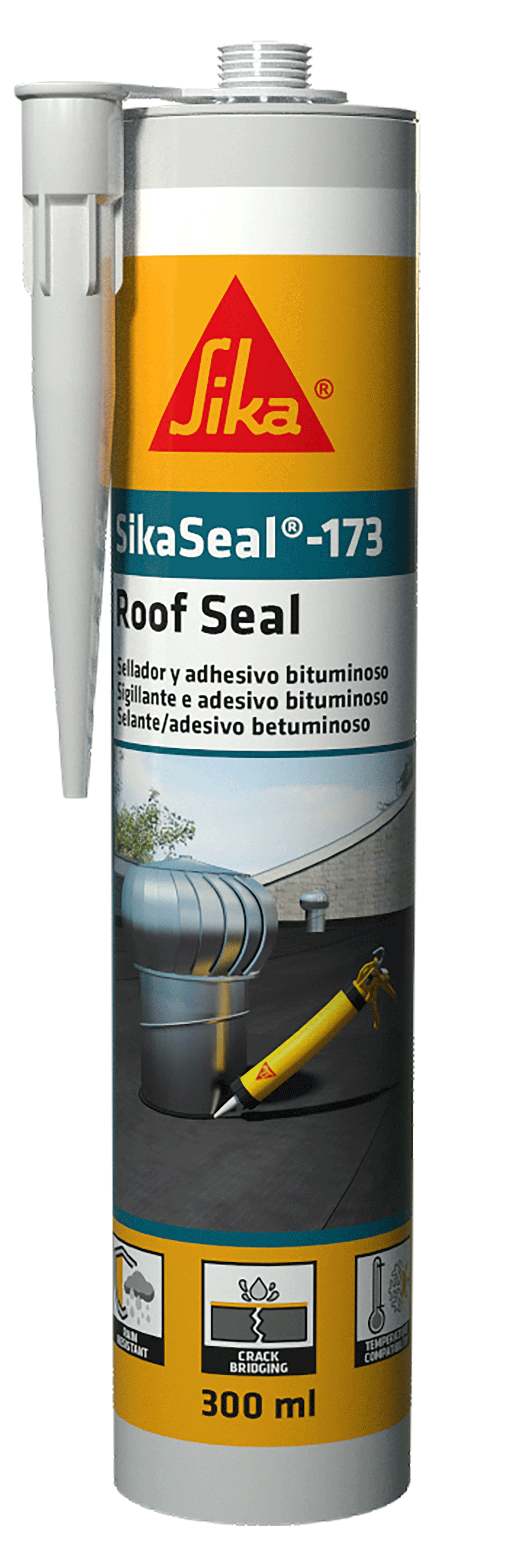 Silicone sigillante SIKA SIKASEAL-173 ROOF SEAL nero 300 ml 12 pezzi ...