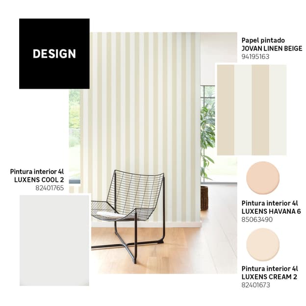 Papel pintado vinilo aplicación cola en pared Liso Jovan linen beige ...