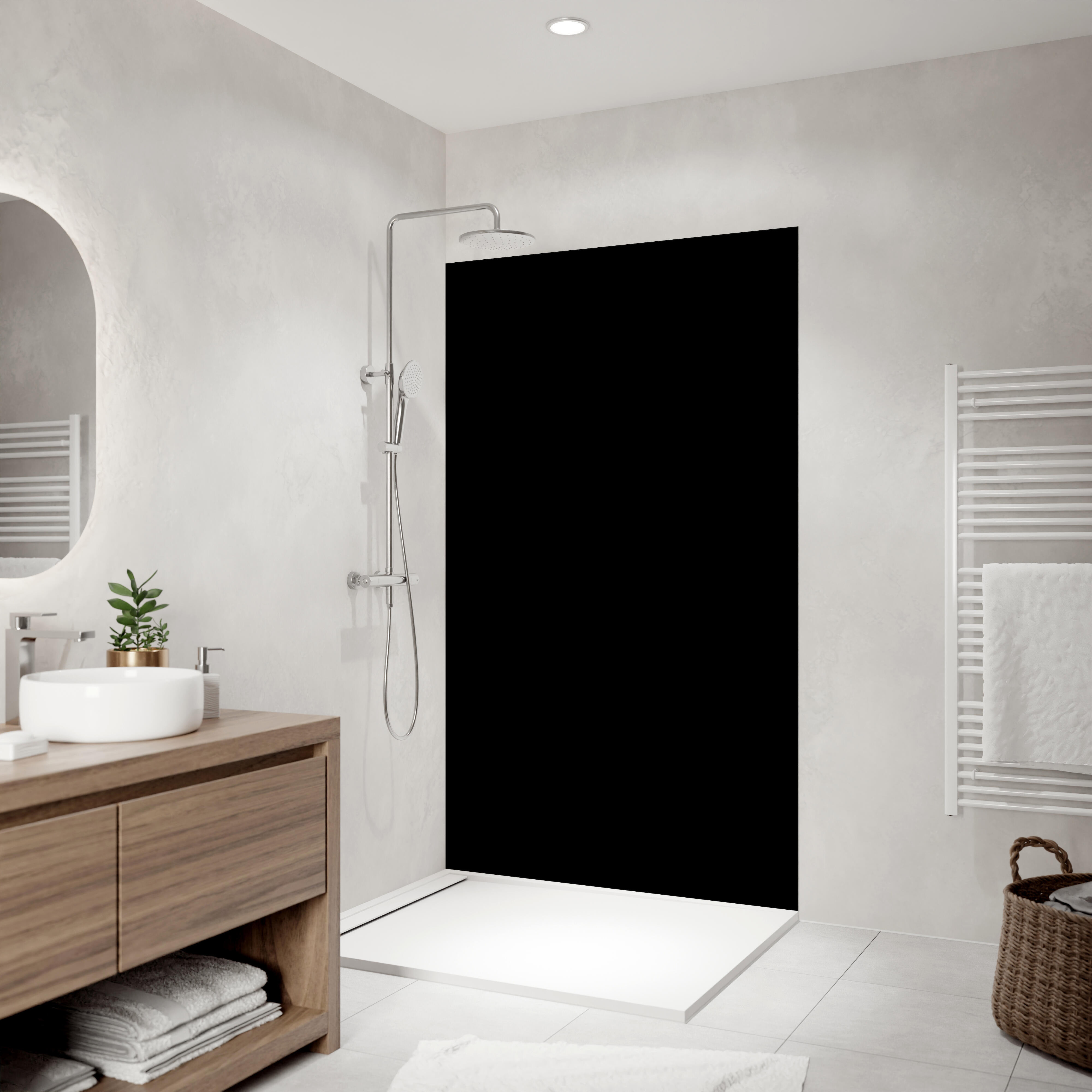 Panneau mural NOIR ZÉRO finition mat L.125 cm x H.210 cm | Leroy Merlin