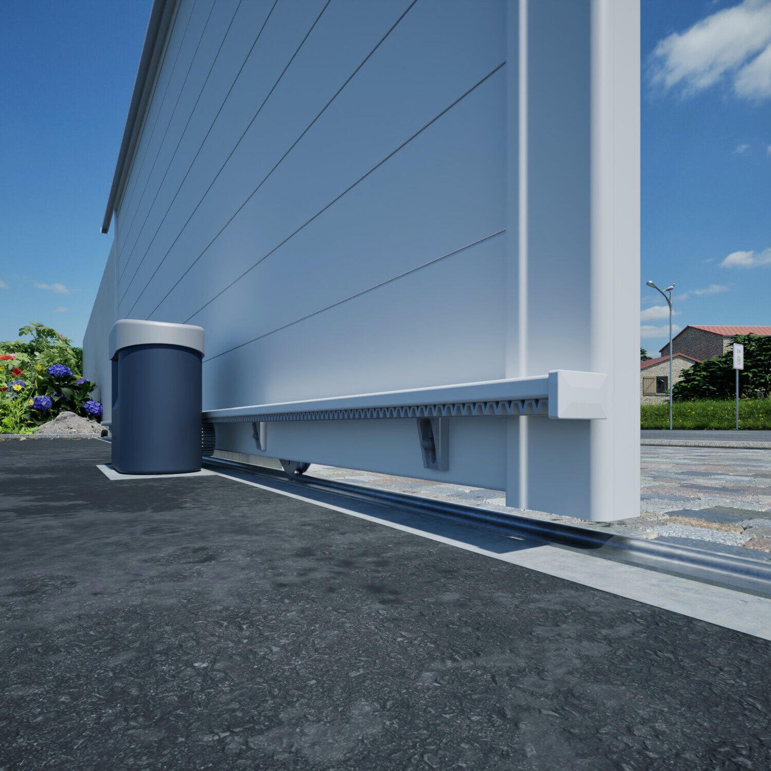 Crémaillère pour portail coulissant Klos Up de 3.5m, Blanc - 9016, non posée | Leroy Merlin