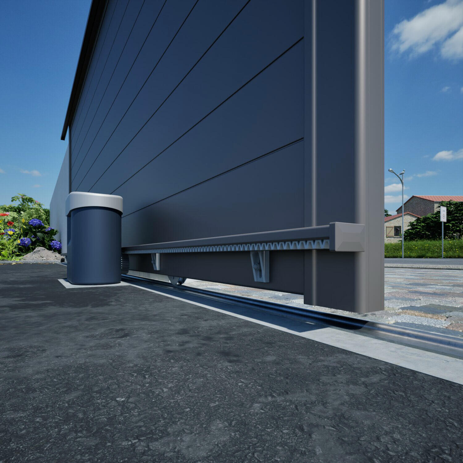 Crémaillère pour portail coulissant Klos Up de 4.5m Gris quartz - 7035 ...