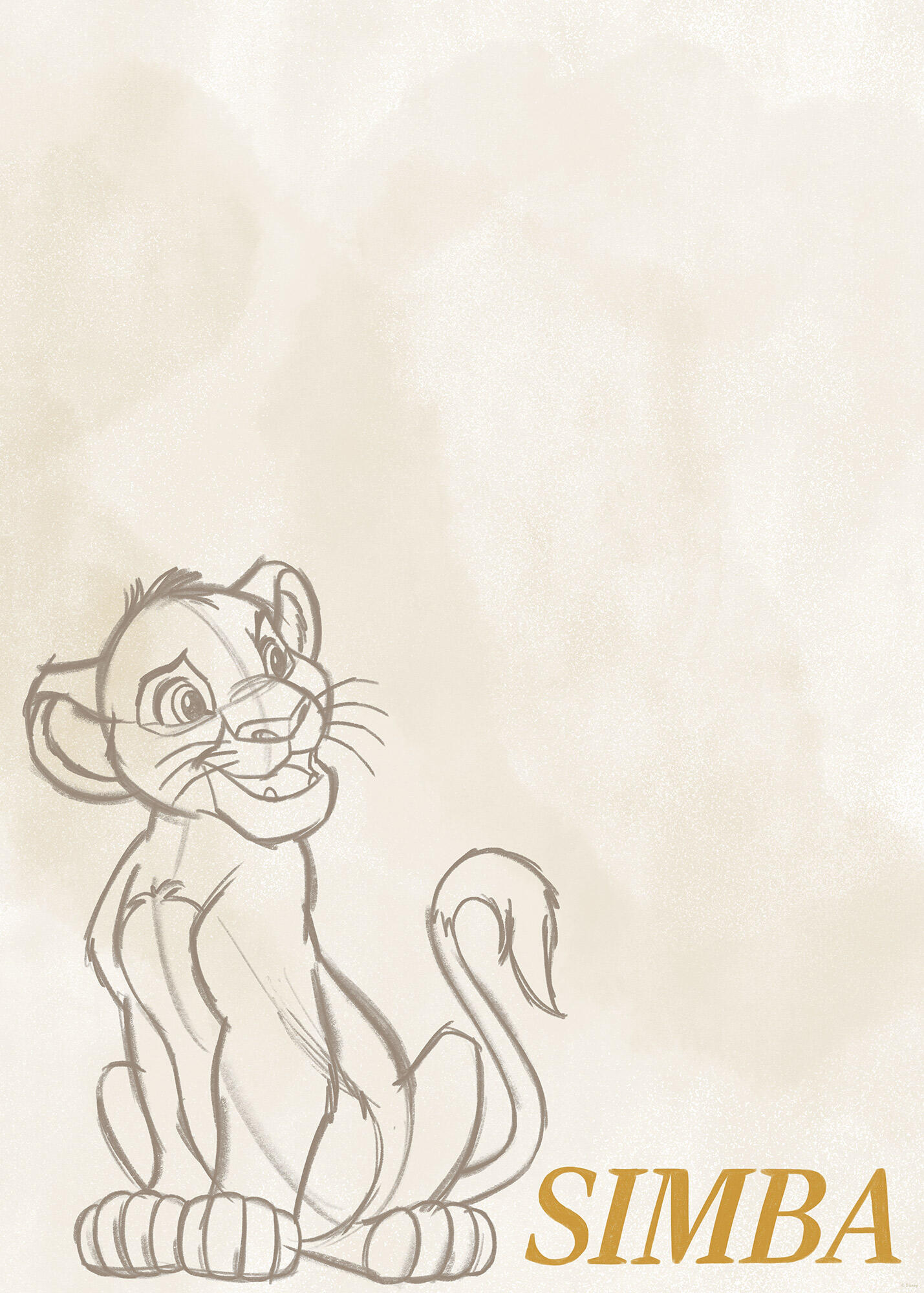 Affiche Disney The Lion King Simba Sketch l.50 x H.70 | Leroy Merlin