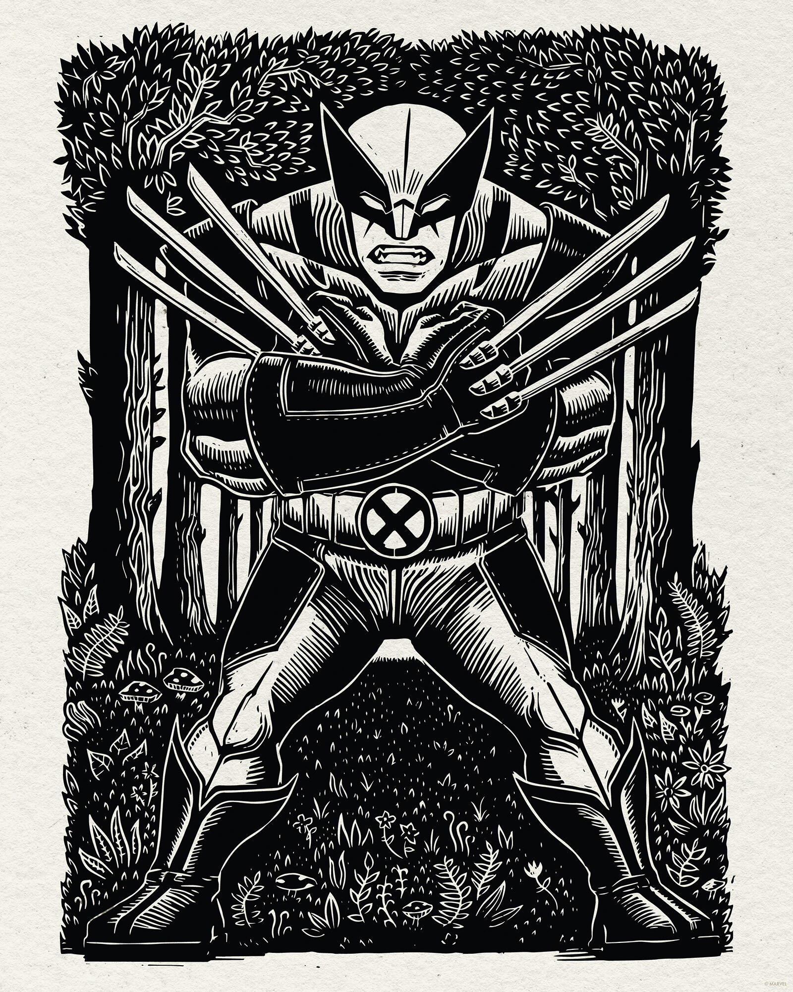 Affiche Marvel Wolverine Lino-Cut l.40 x H.50 | Leroy Merlin