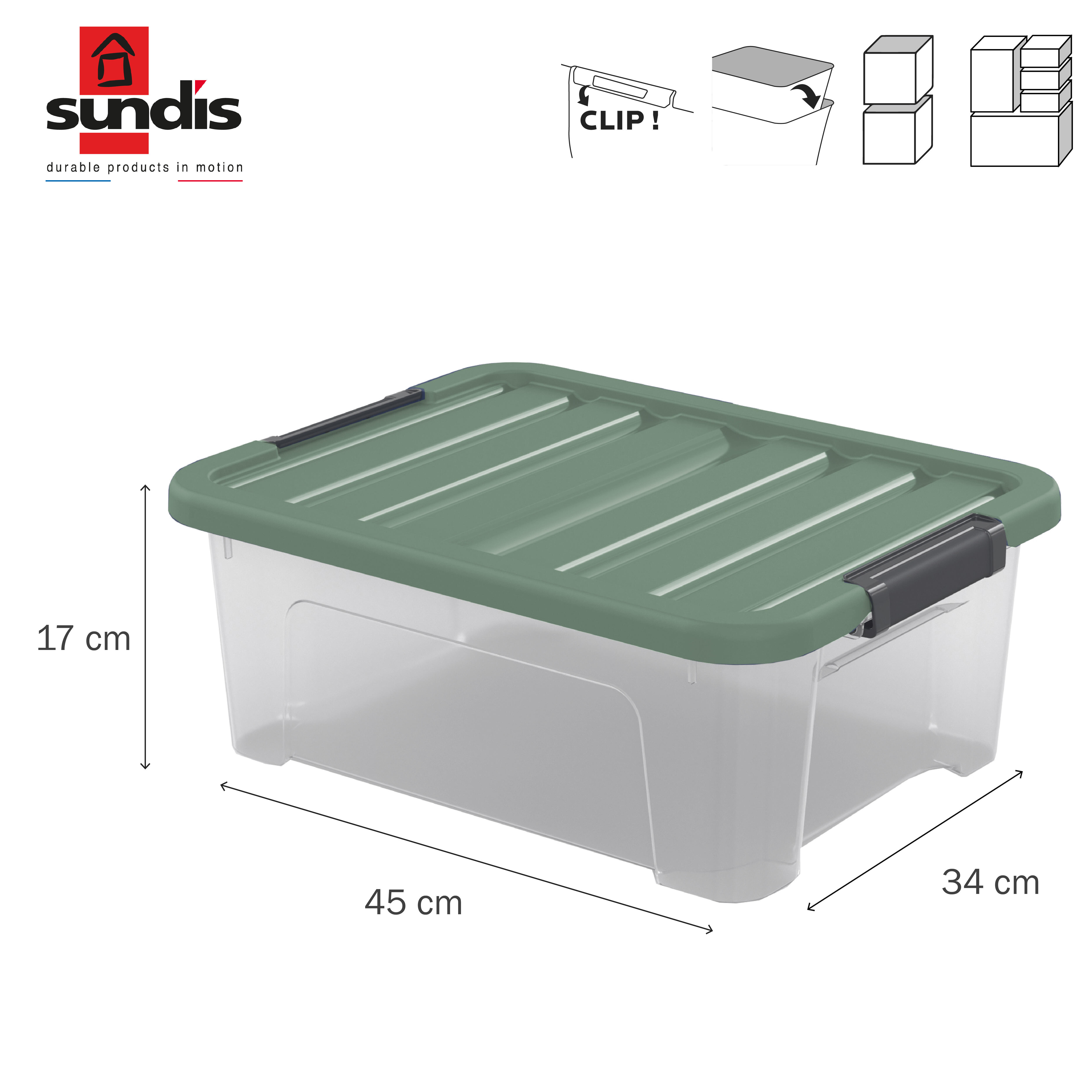 Boîte à clip WAVE BOX SUNDIS, 17L, L.45 x P.34 x H.17cm | Leroy Merlin
